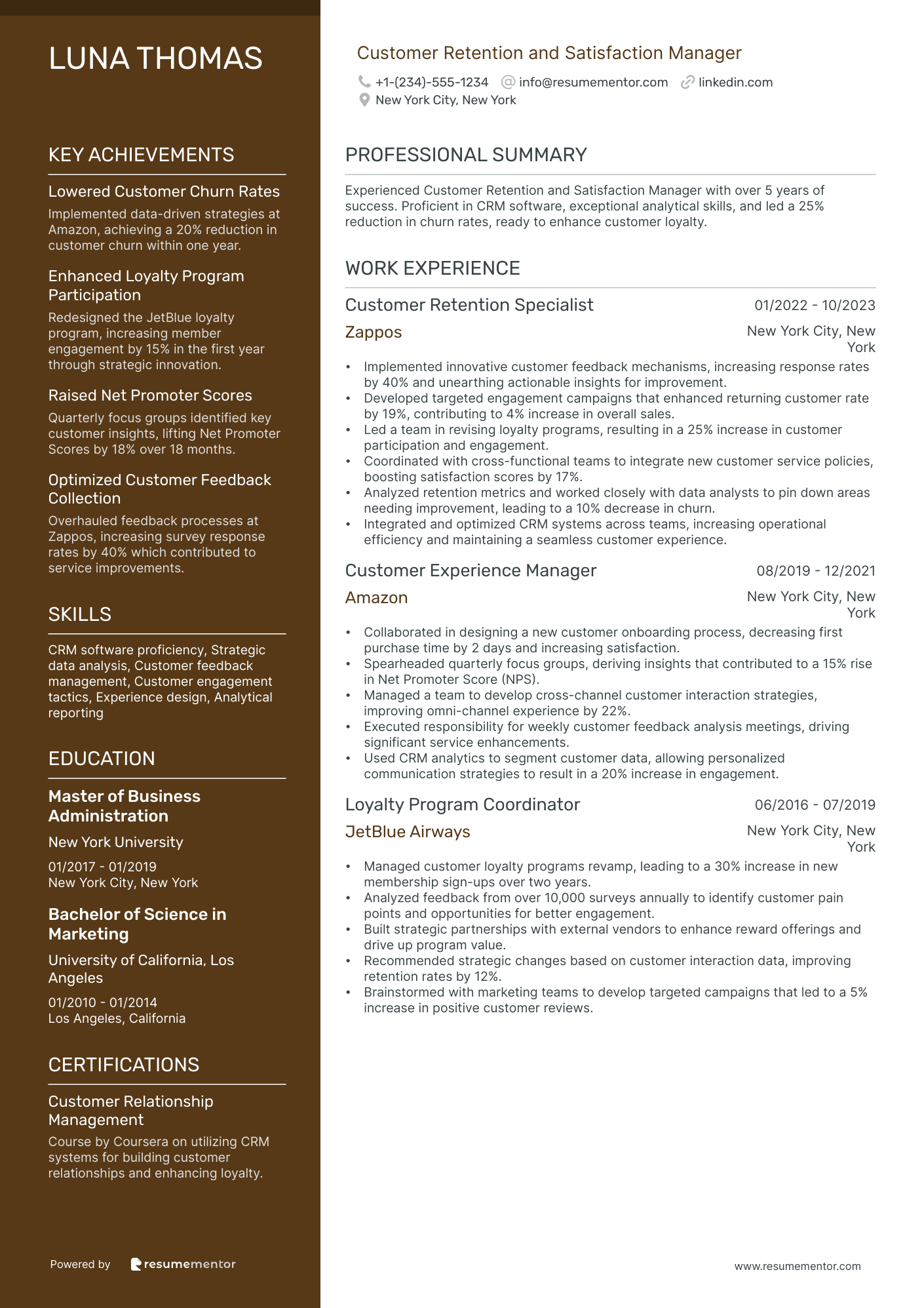 Customer Service Manager Resume Examples - Free to Edit ATS-Friendly ...
