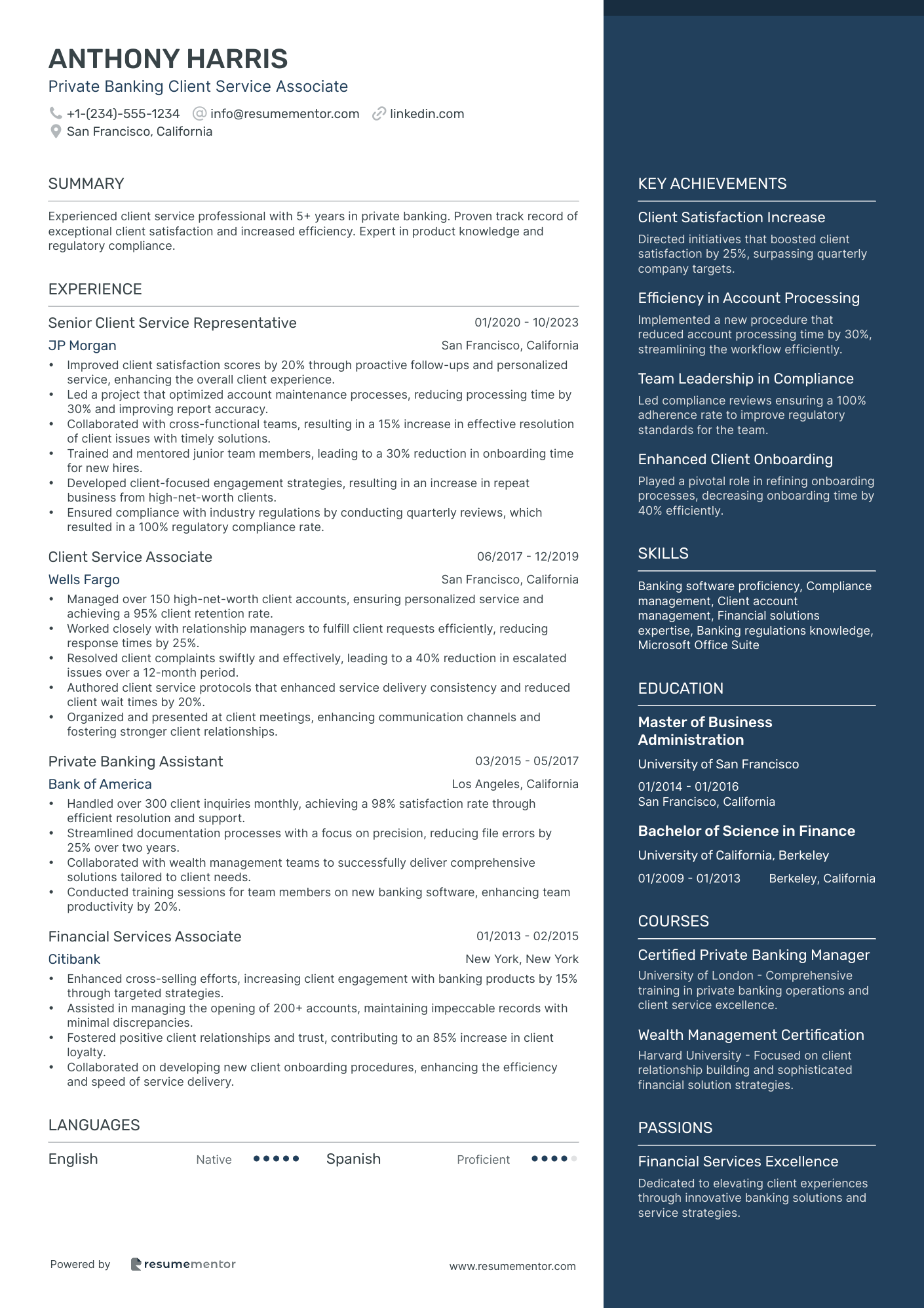 Banking Customer Service Resume Example - Free to Edit ATS-Friendly PDF ...