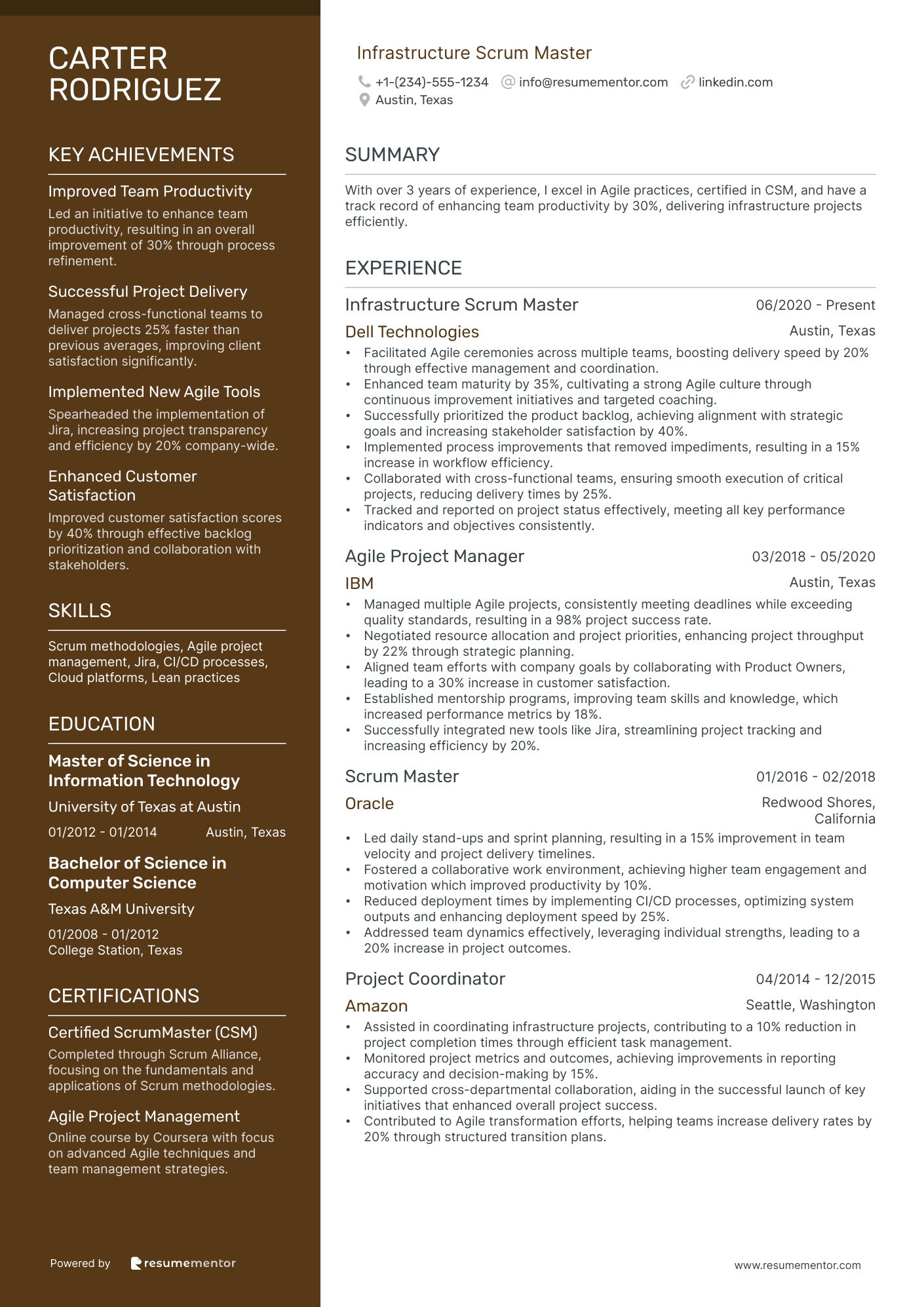 Scrum Master Resume Examples - Free to Edit ATS-Friendly PDF - 2025