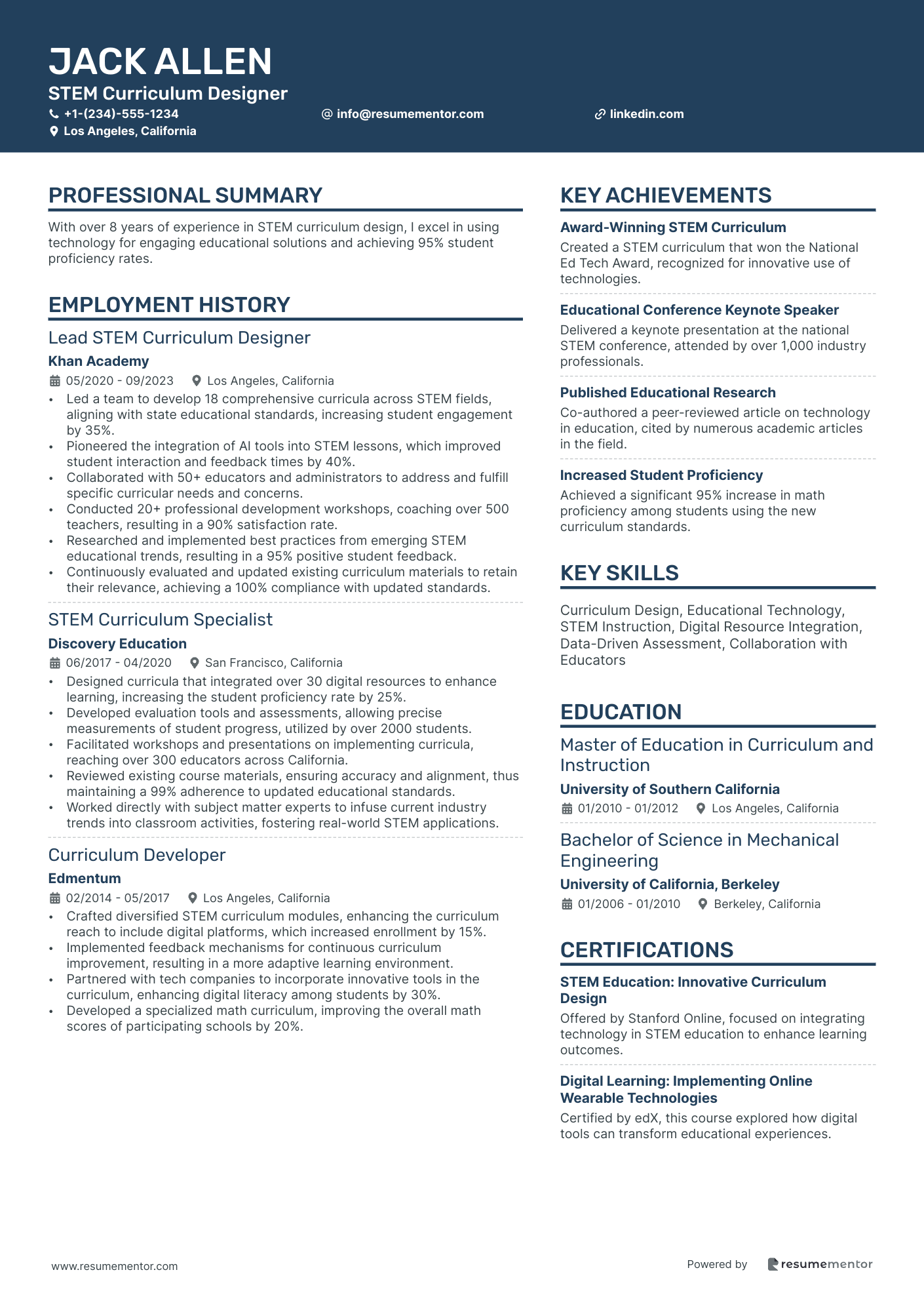 Curriculum Developer Resume Examples - Free to Edit ATS-Friendly PDF - 2025