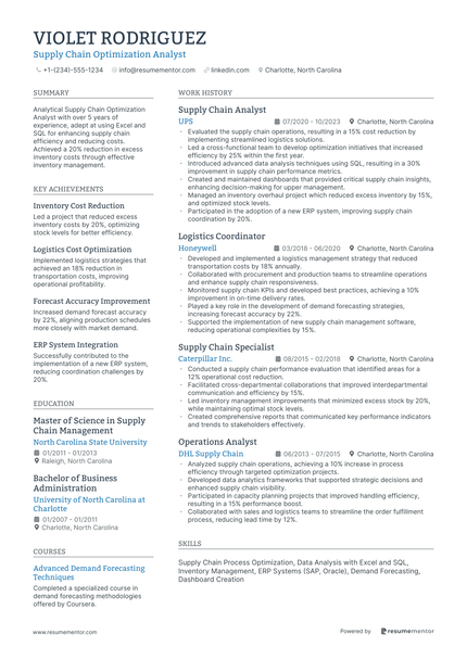 Logistics Analyst Resume Examples - Free to Edit ATS-Friendly PDF - 2025