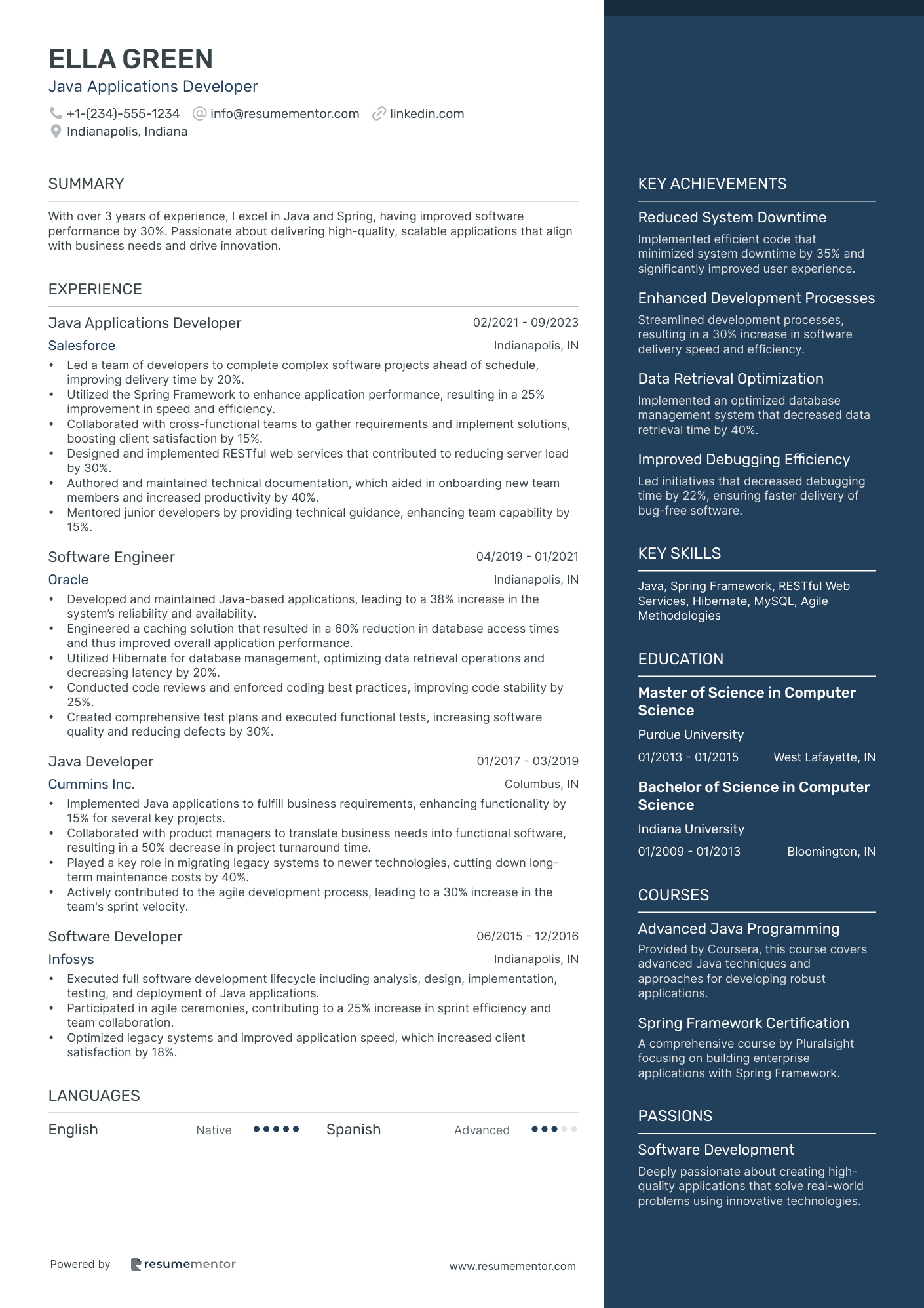 Java Developer Resume Example - Free to Edit ATS-Friendly PDF - 2025