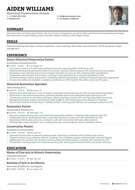 Painter Resume Examples - Free to Edit ATS-Friendly PDF - 2025