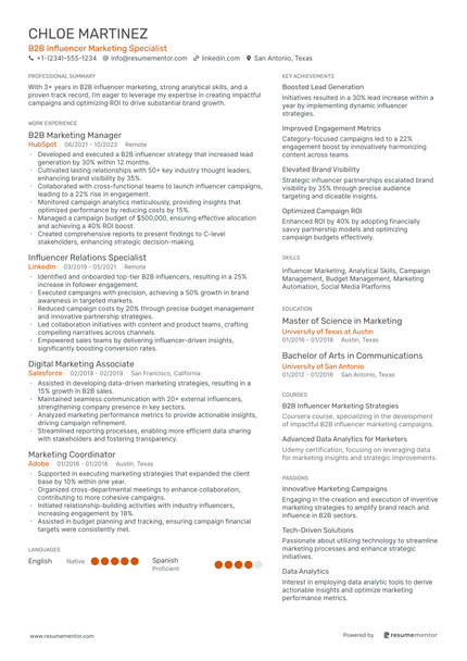 B2B Marketing Resume Example - Free to Edit ATS-Friendly PDF - 2025