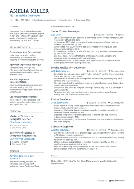 Mobile Developer Resume Example - Free to Edit ATS-Friendly PDF - 2025