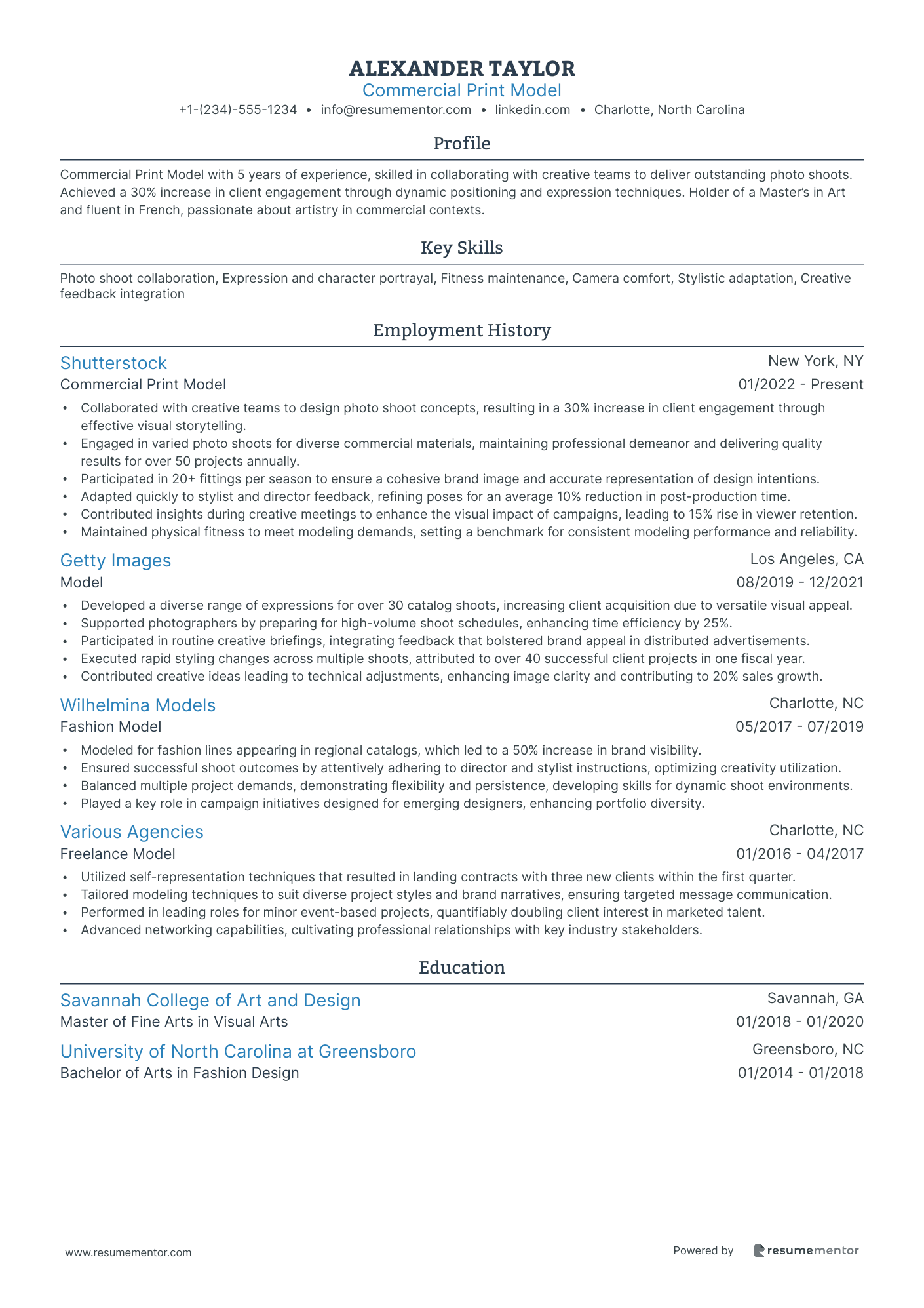 Model Resume Examples - Free to Edit ATS-Friendly PDF - 2025