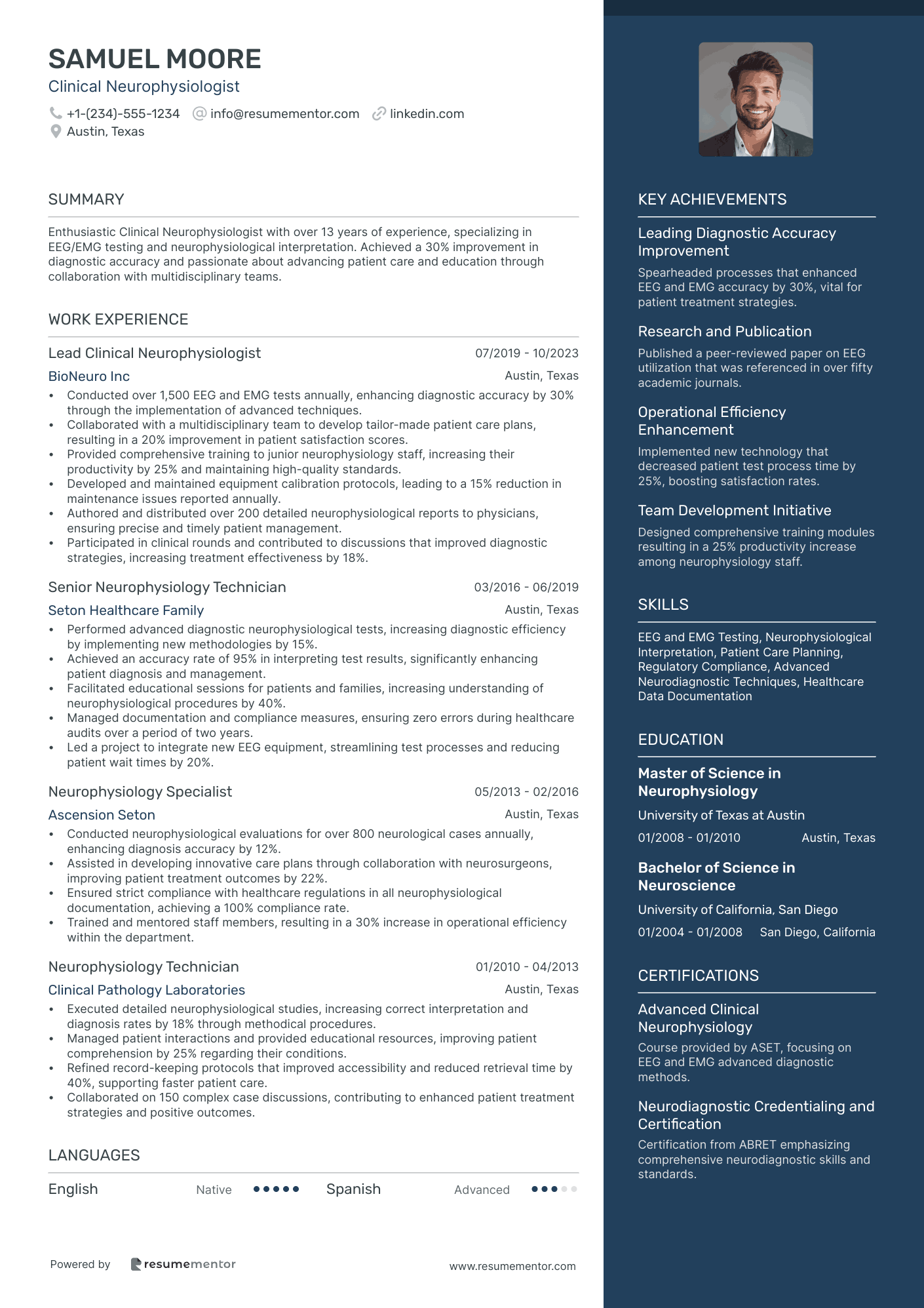 Neurologist Resume Example - Free to Edit ATS-Friendly PDF - 2025