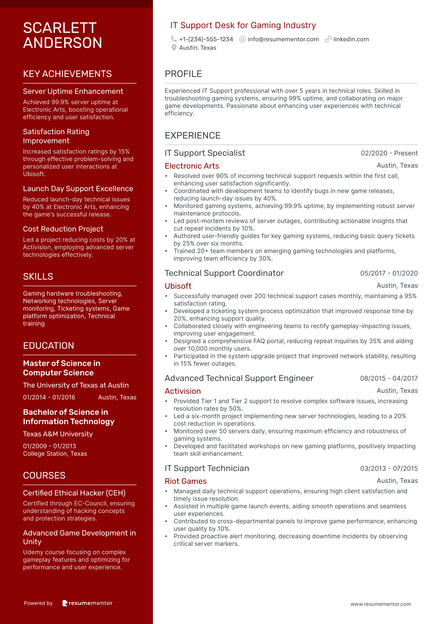Desktop Support Resume Examples - Free to Edit ATS-Friendly PDF - 2025