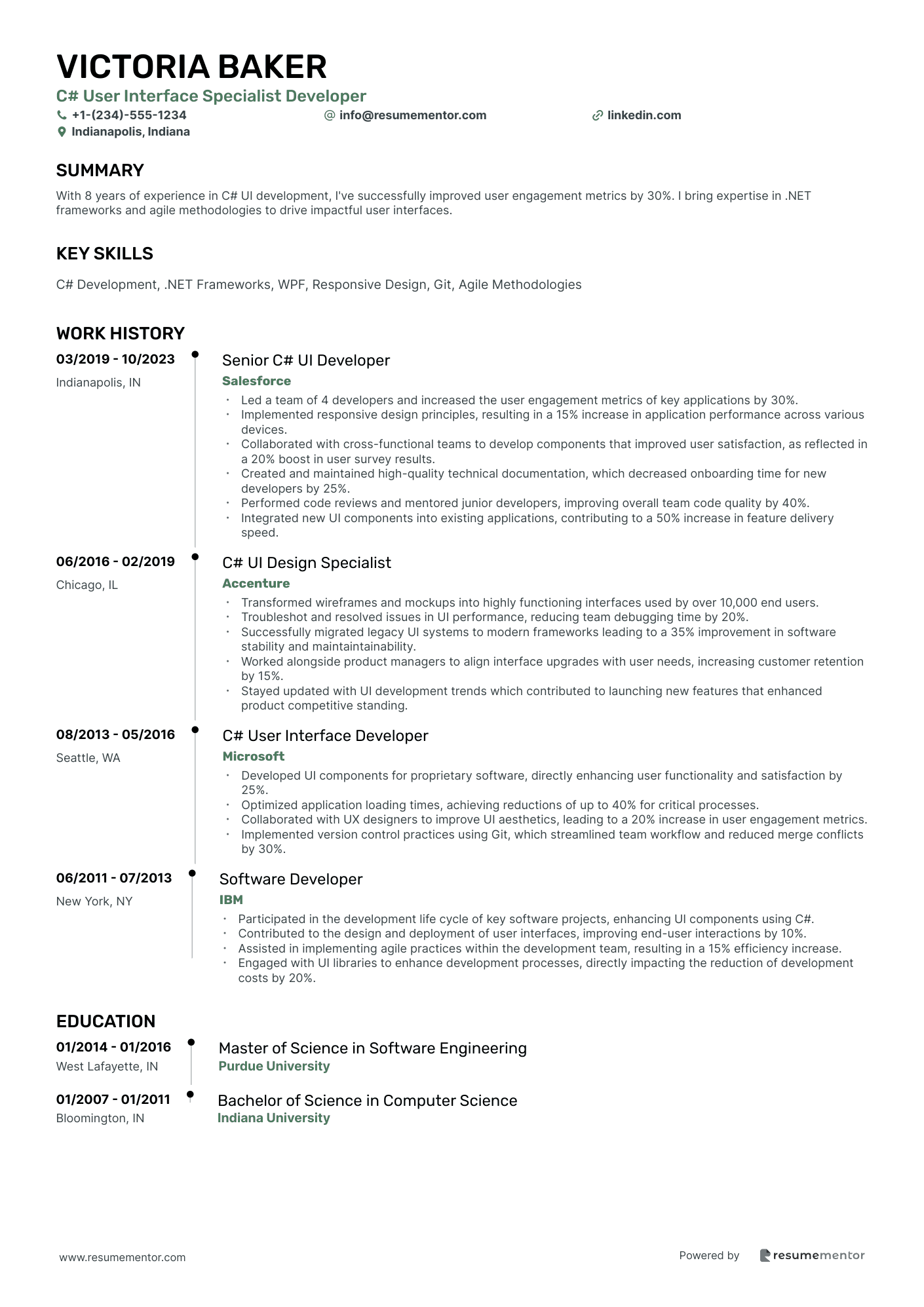 C# Developer Resume Example - Free to Edit ATS-Friendly PDF - 2025