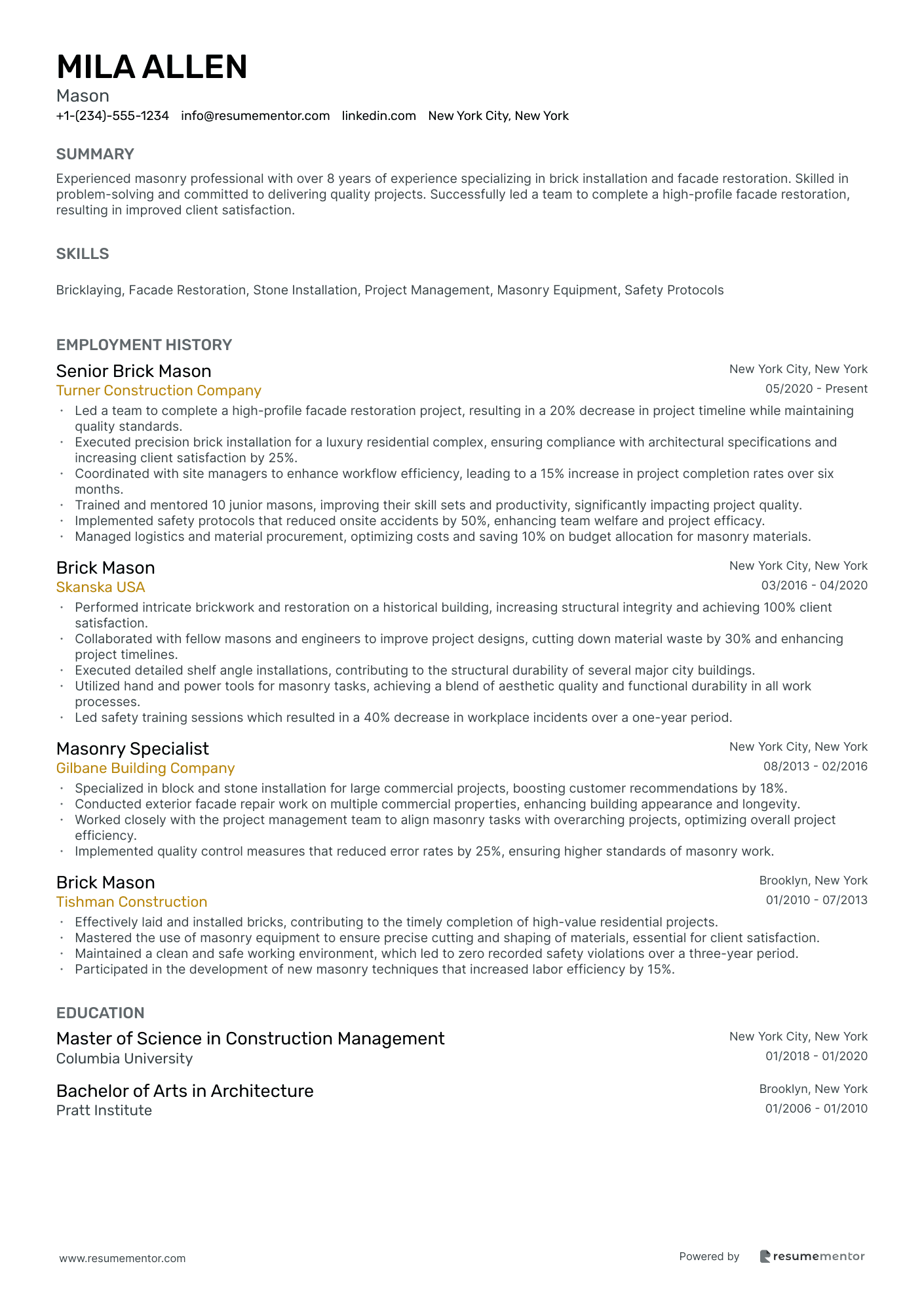 28 Construction Resume Examples - Free to Edit ATS-Friendly PDF - 2025
