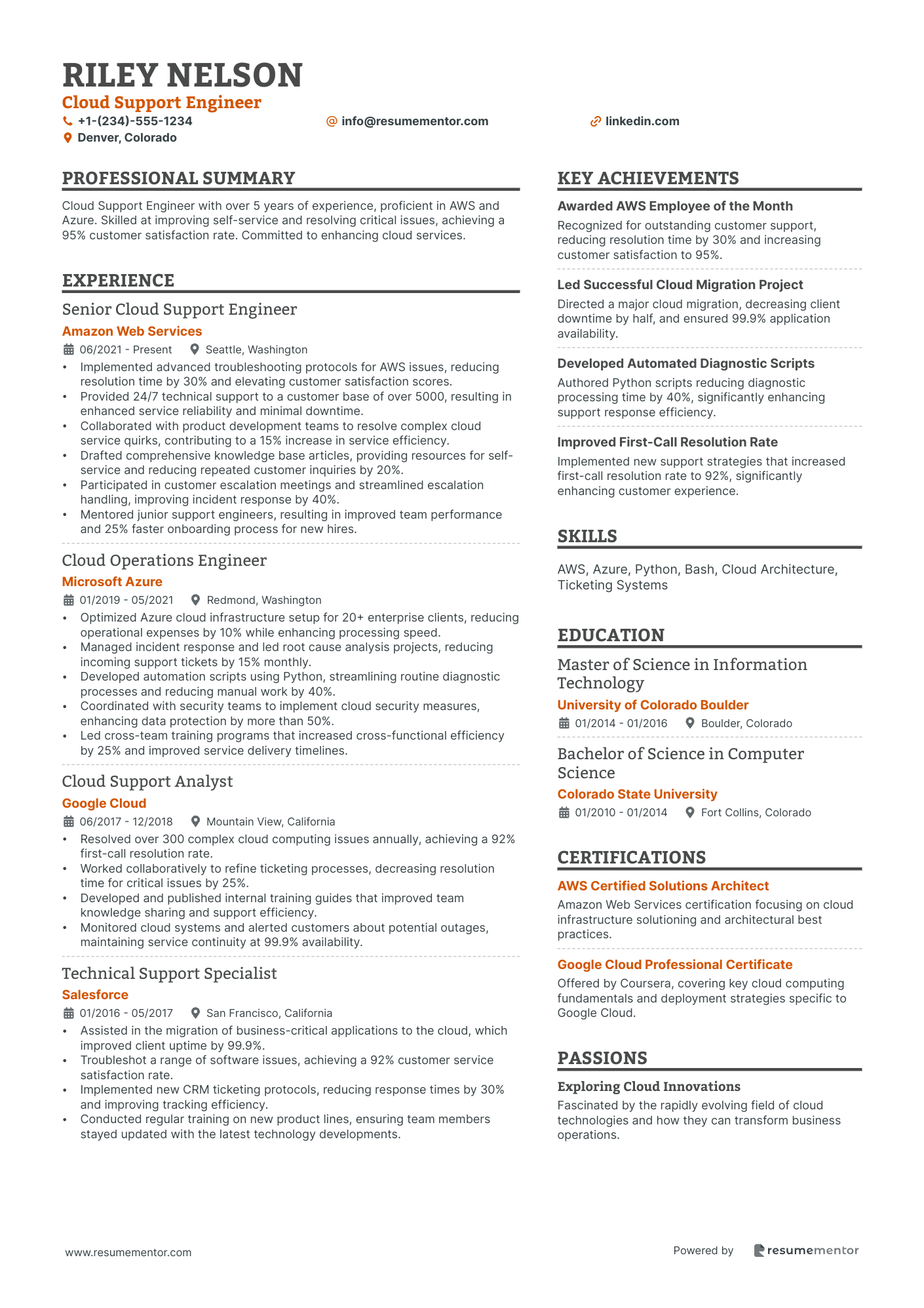 Support Engineer Resume Examples - Free to Edit ATS-Friendly PDF - 2025