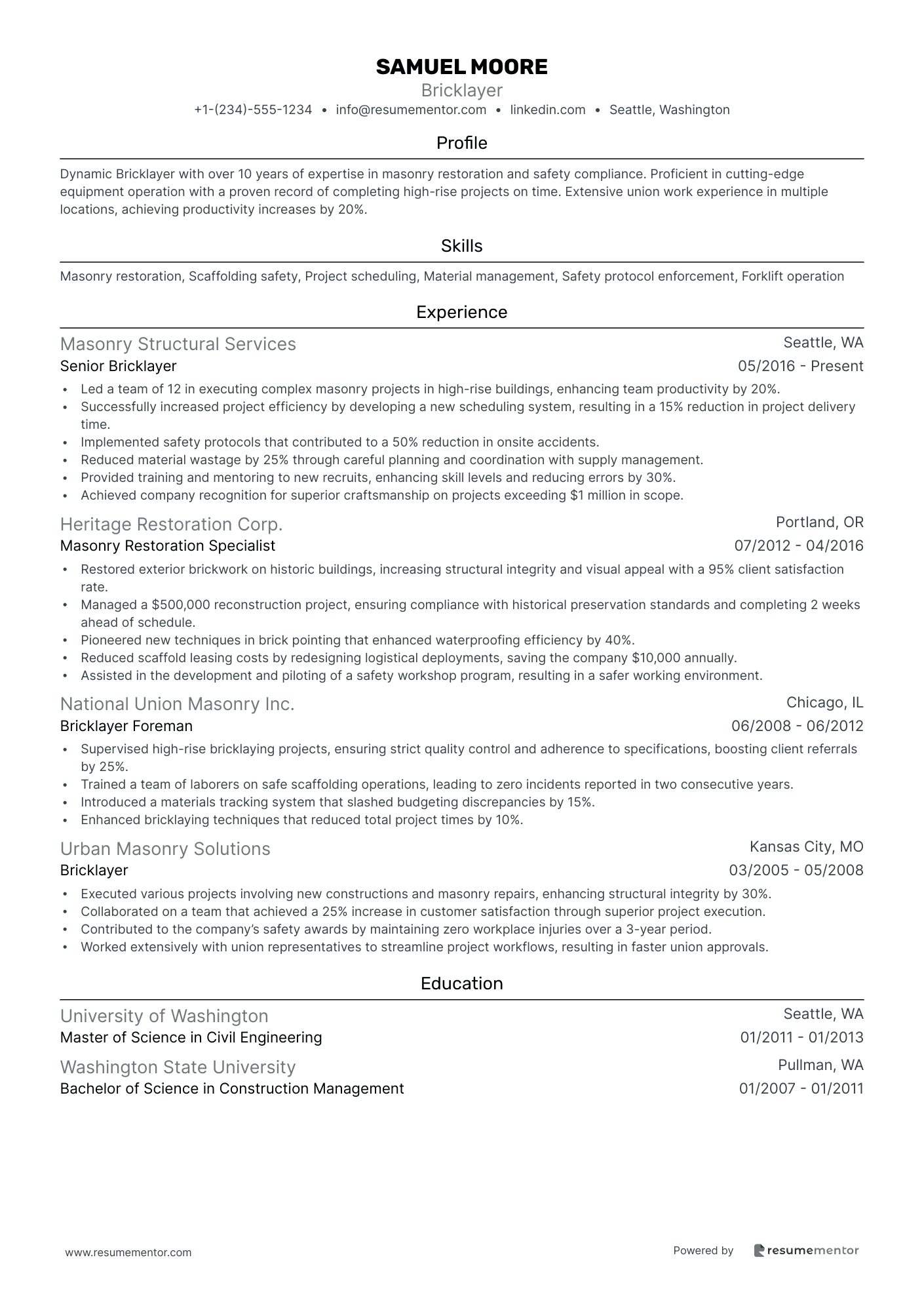 28 Construction Resume Examples - Free to Edit ATS-Friendly PDF - 2025