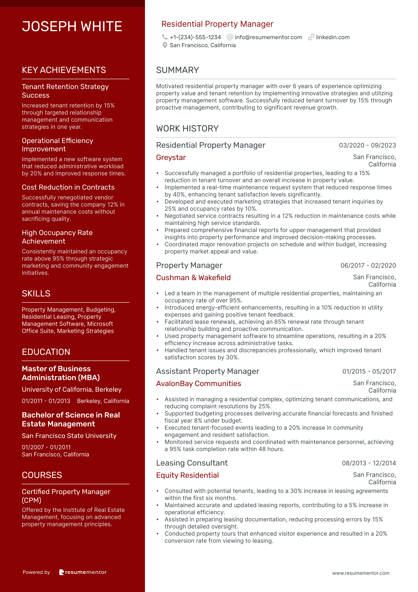 Property Manager Resume Examples To Get You Hired in 2025