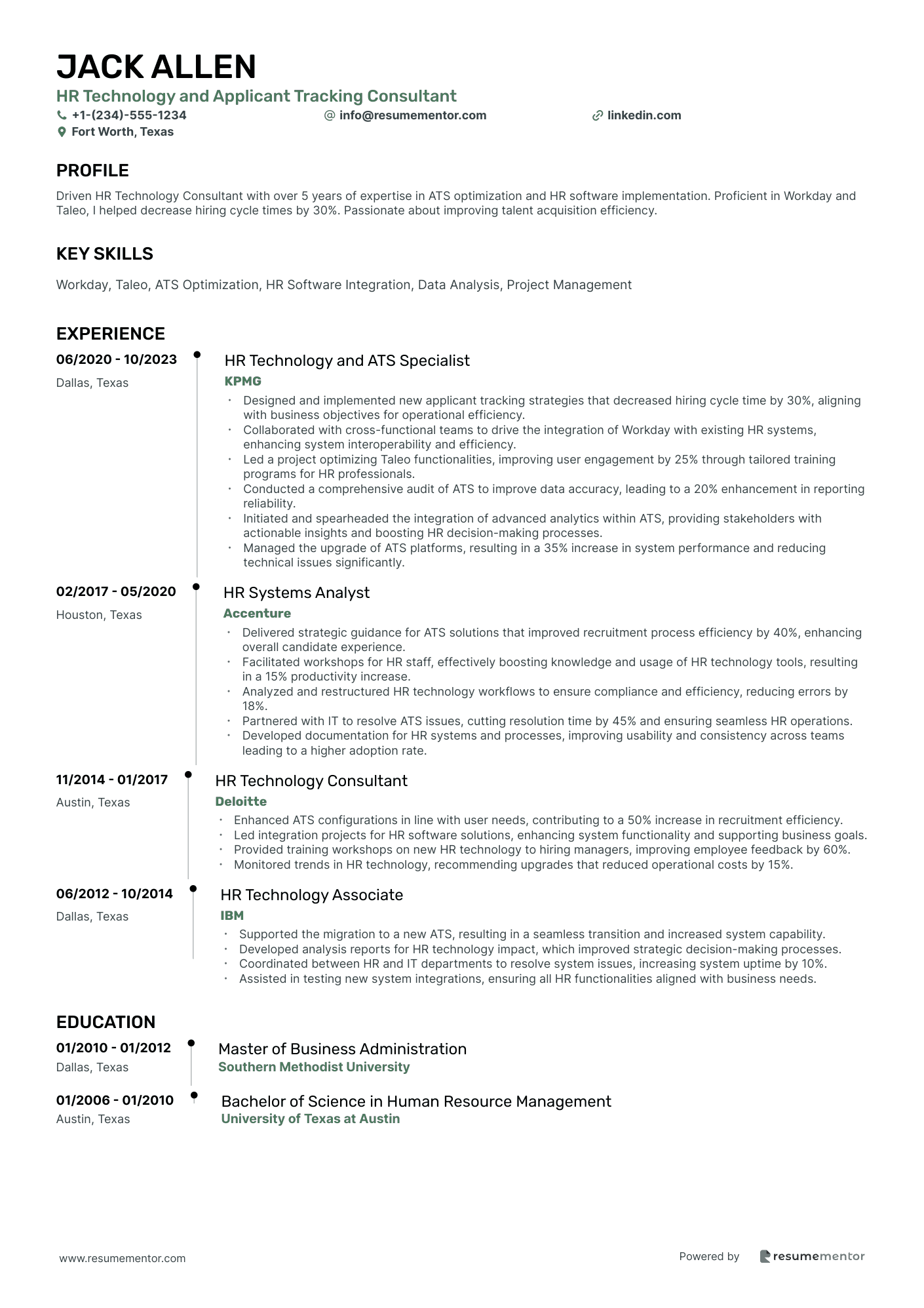 Applicant Tracking System-Friendly Resume Examples - Free to Edit ATS ...