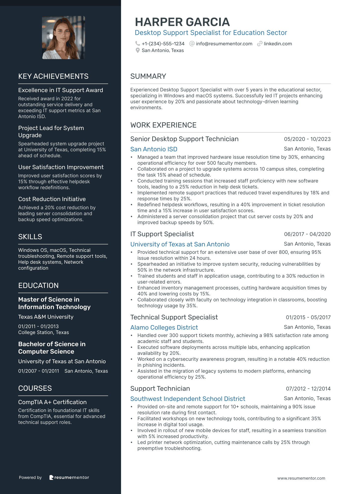 Desktop Support Resume Examples - Free to Edit ATS-Friendly PDF - 2025