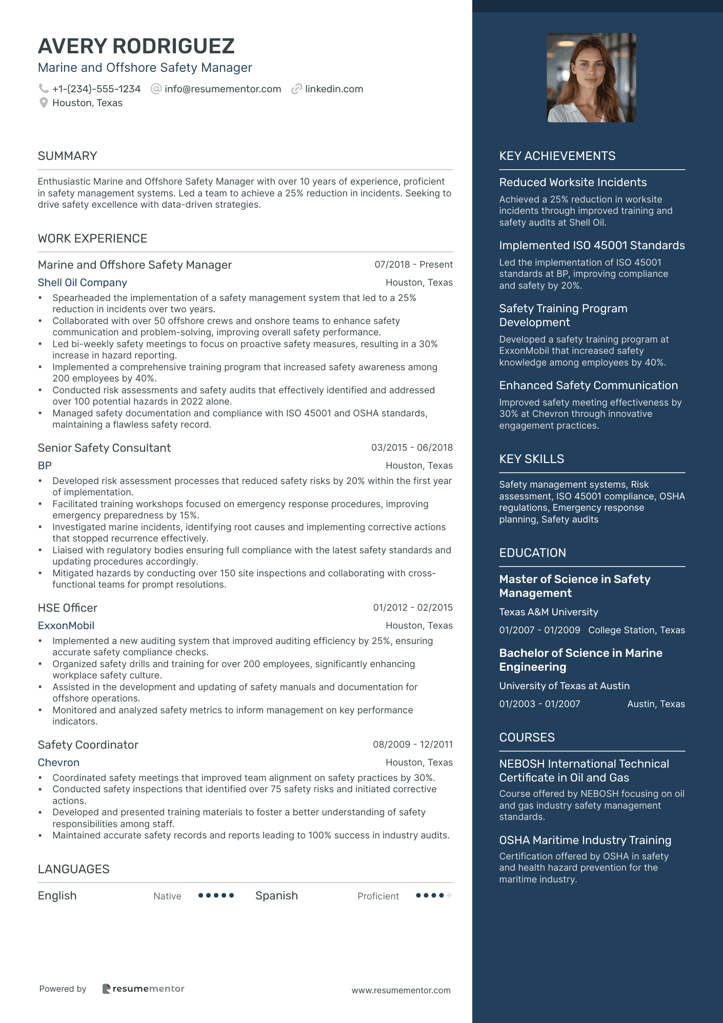 Safety Manager Resume Examples - Free to Edit ATS-Friendly PDF - 2025