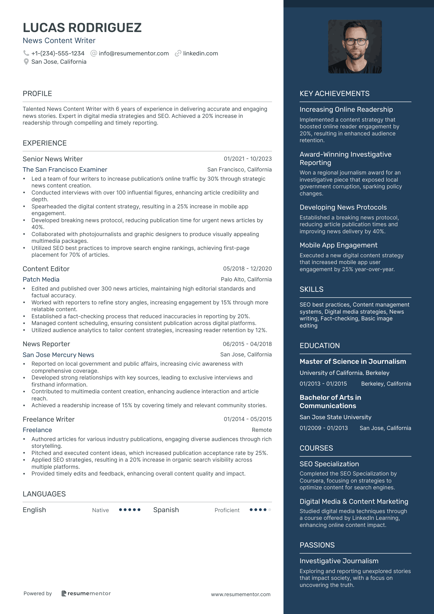 Content Writer Resume Examples - Free to Edit ATS-Friendly PDF - 2025