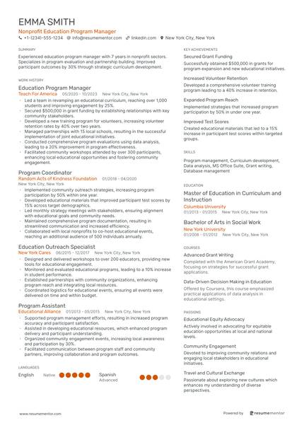 Nonprofit Resume Examples - Free to Edit ATS-Friendly PDF - 2025
