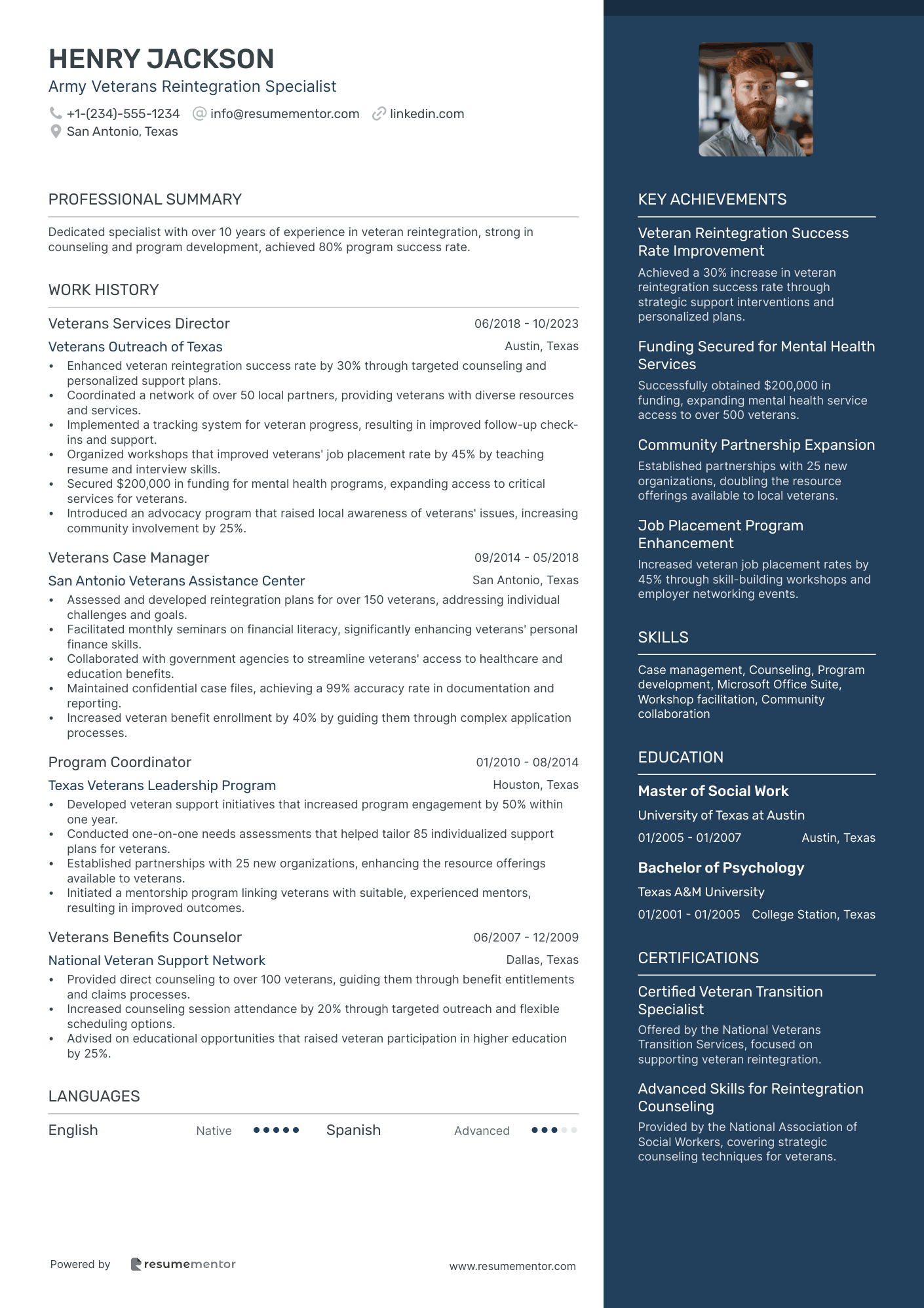 Army Human Resources Specialist Resume Example - Free to Edit ATS ...