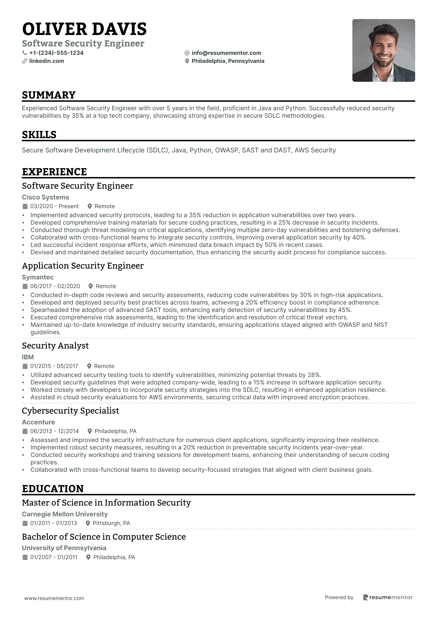 Security Engineer Resume Example - Free to Edit ATS-Friendly PDF - 2025