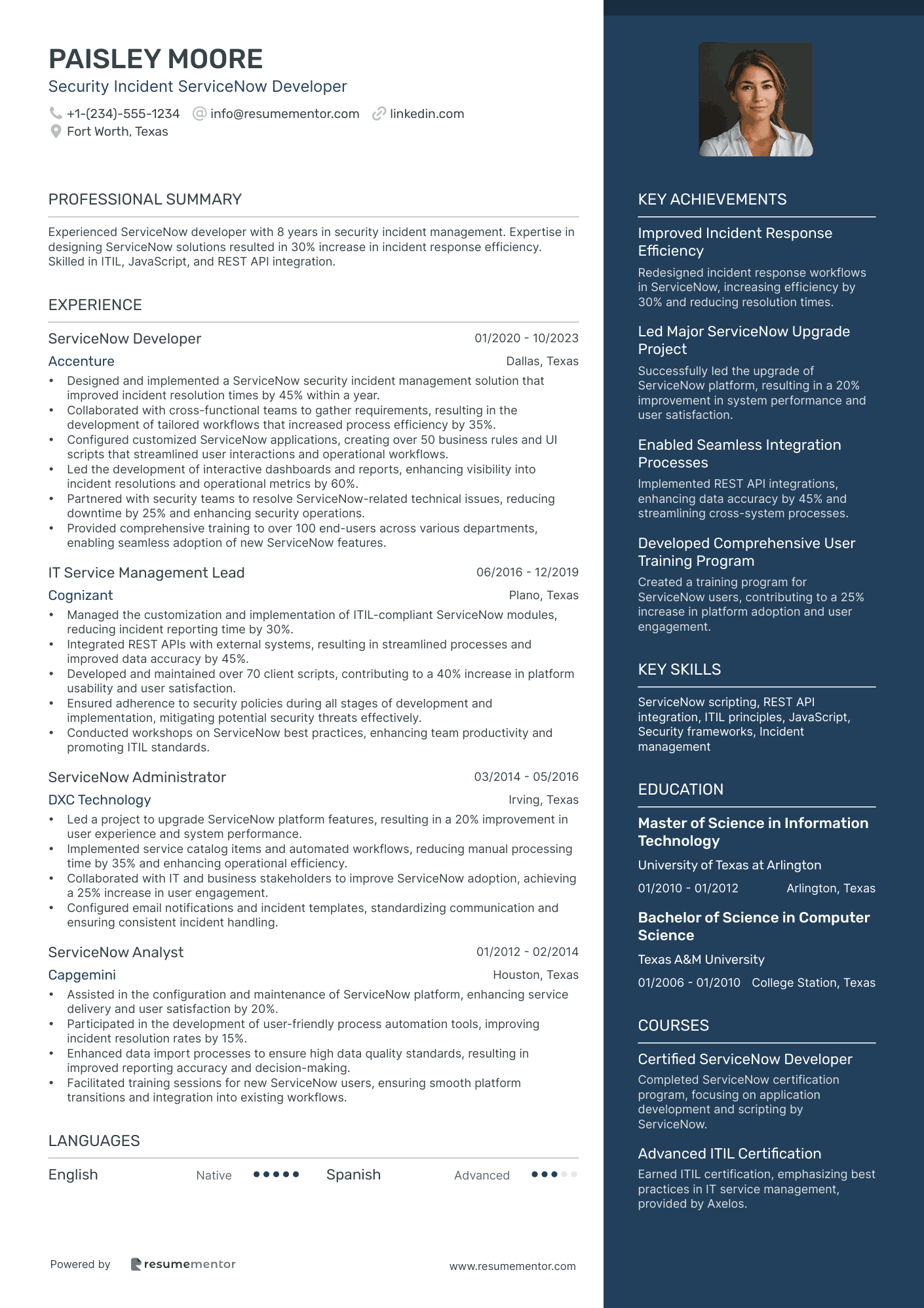 Servicenow Developer Resume Examples To Get You Hired in 2025