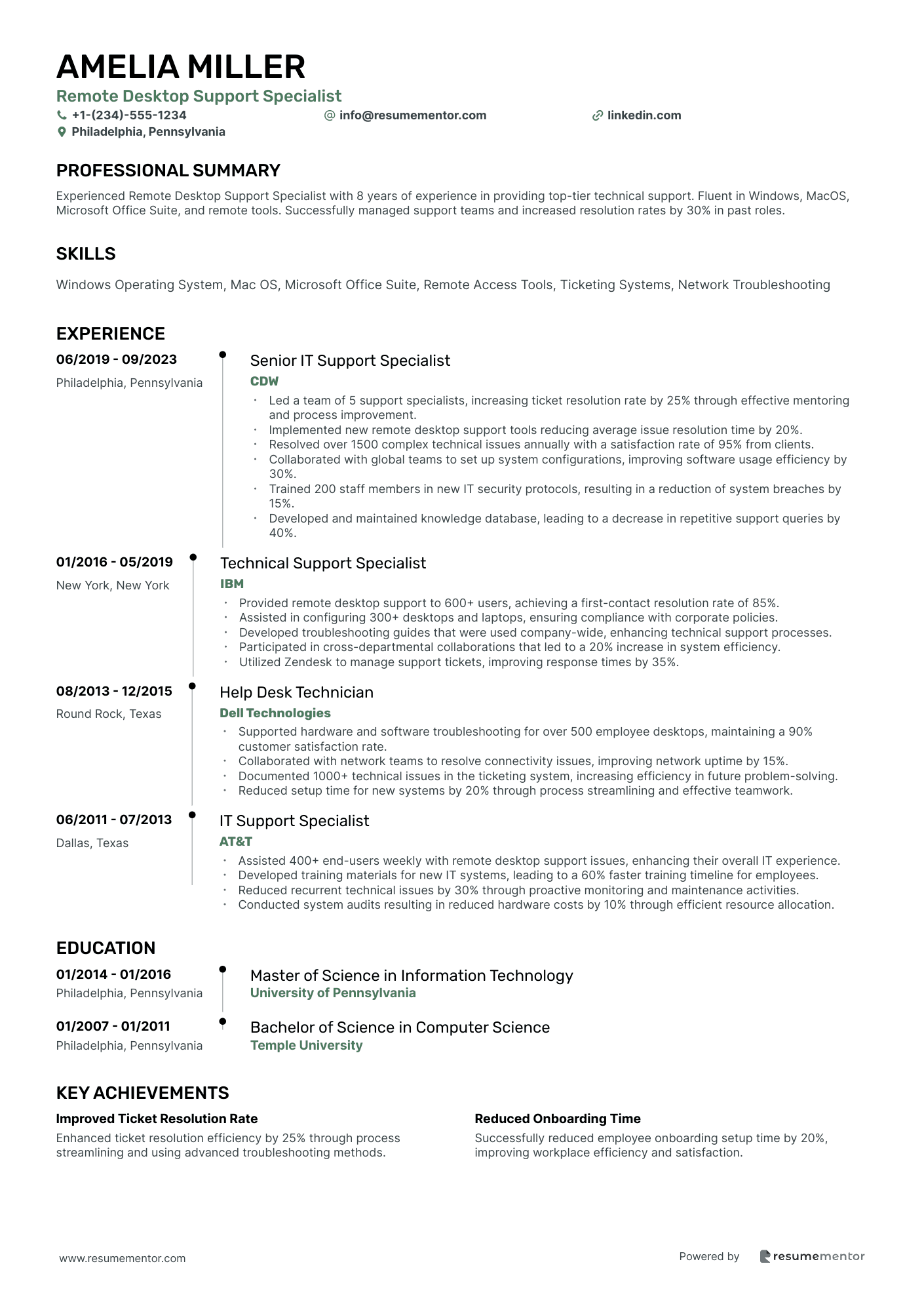 Desktop Support Resume Examples - Free to Edit ATS-Friendly PDF - 2025