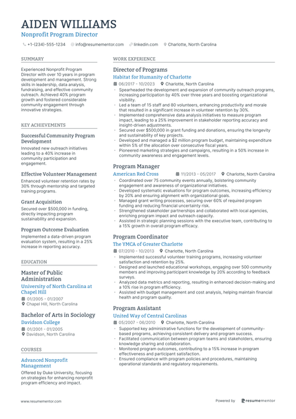 Nonprofit Resume Examples - Free to Edit ATS-Friendly PDF - 2025