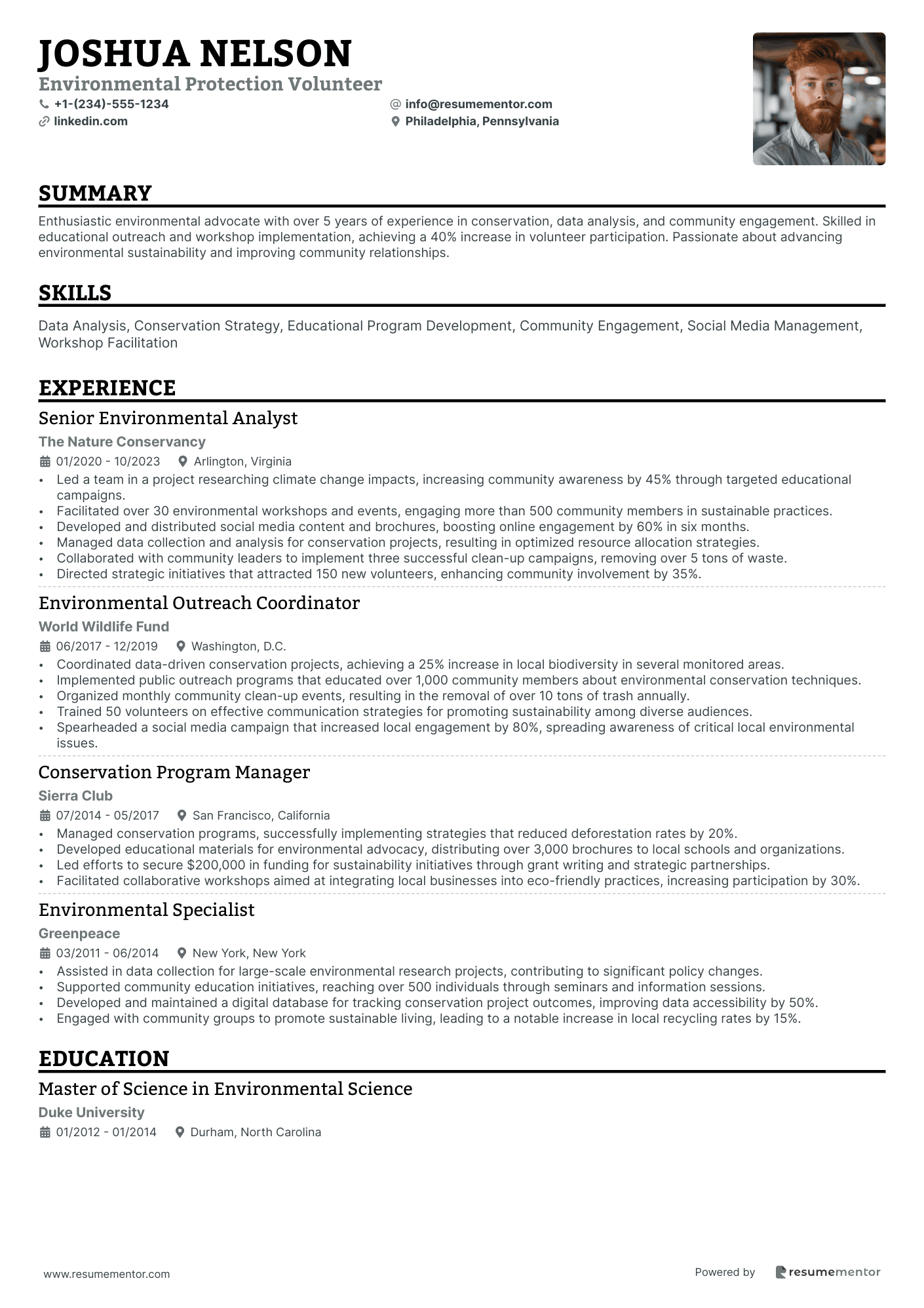 Volunteer Resume Examples - Free to Edit ATS-Friendly PDF - 2025