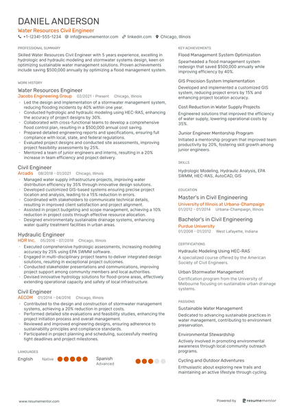 Civil Engineering Resume Examples - Free to Edit ATS-Friendly PDF - 2025