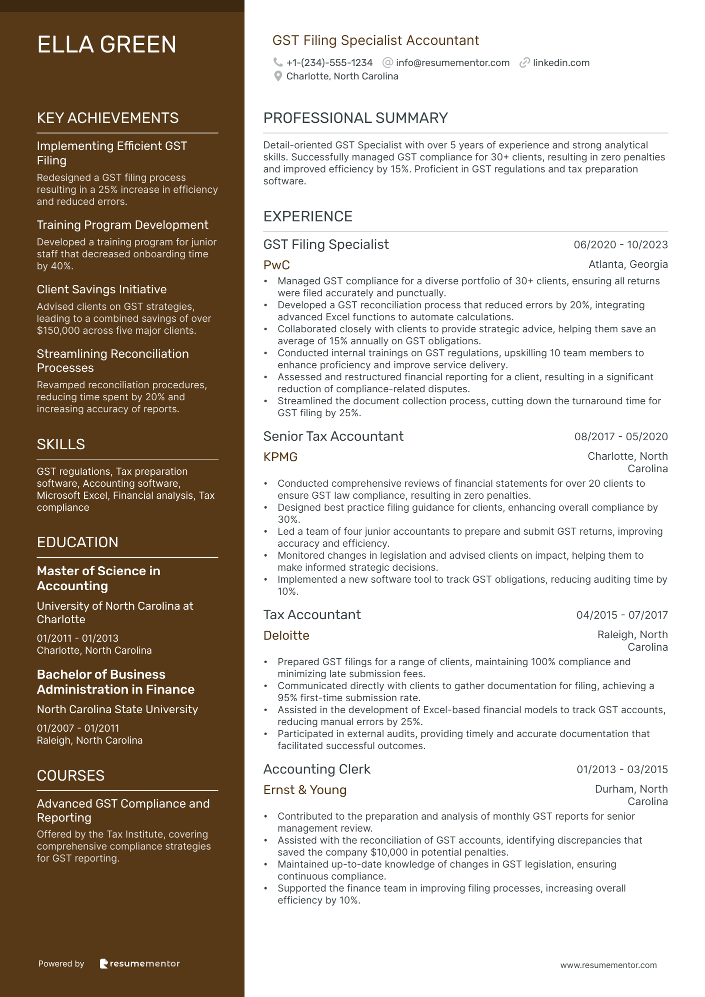 GST Accountant Resume Examples To Get You Hired in 2025