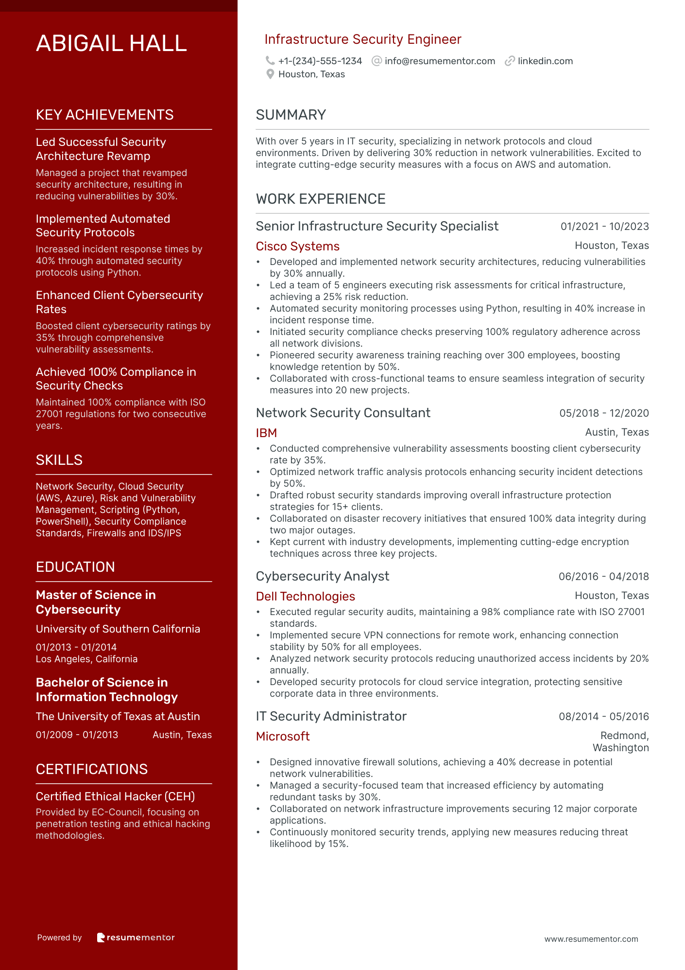 Security Engineer Resume Example - Free to Edit ATS-Friendly PDF - 2025