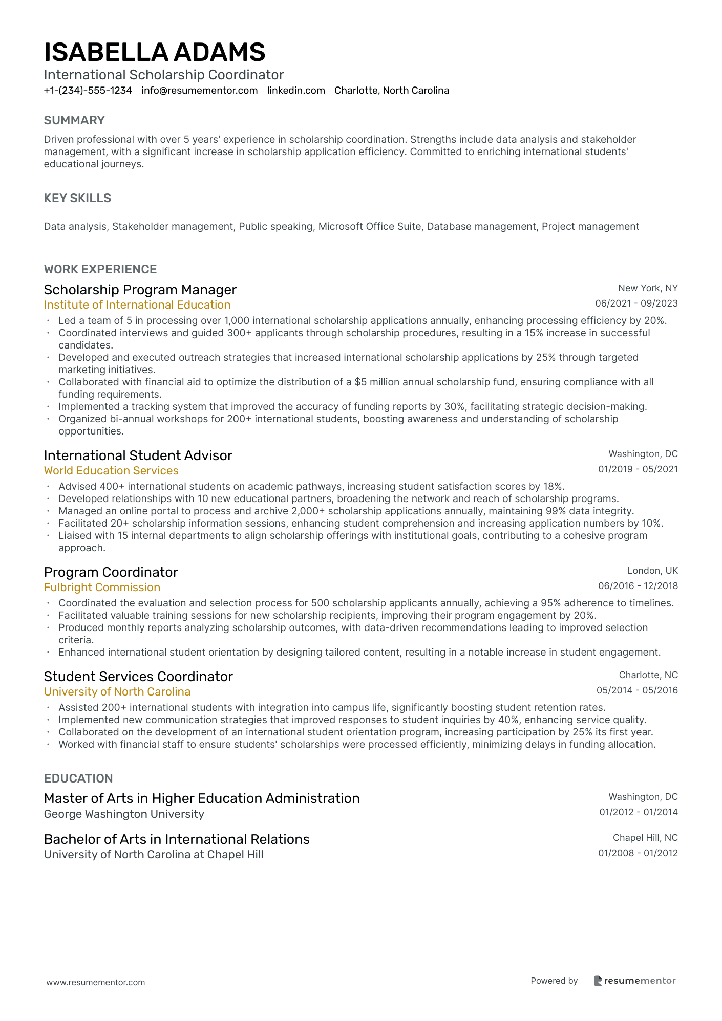 Scholarship Resume Examples - Free to Edit ATS-Friendly PDF - 2025