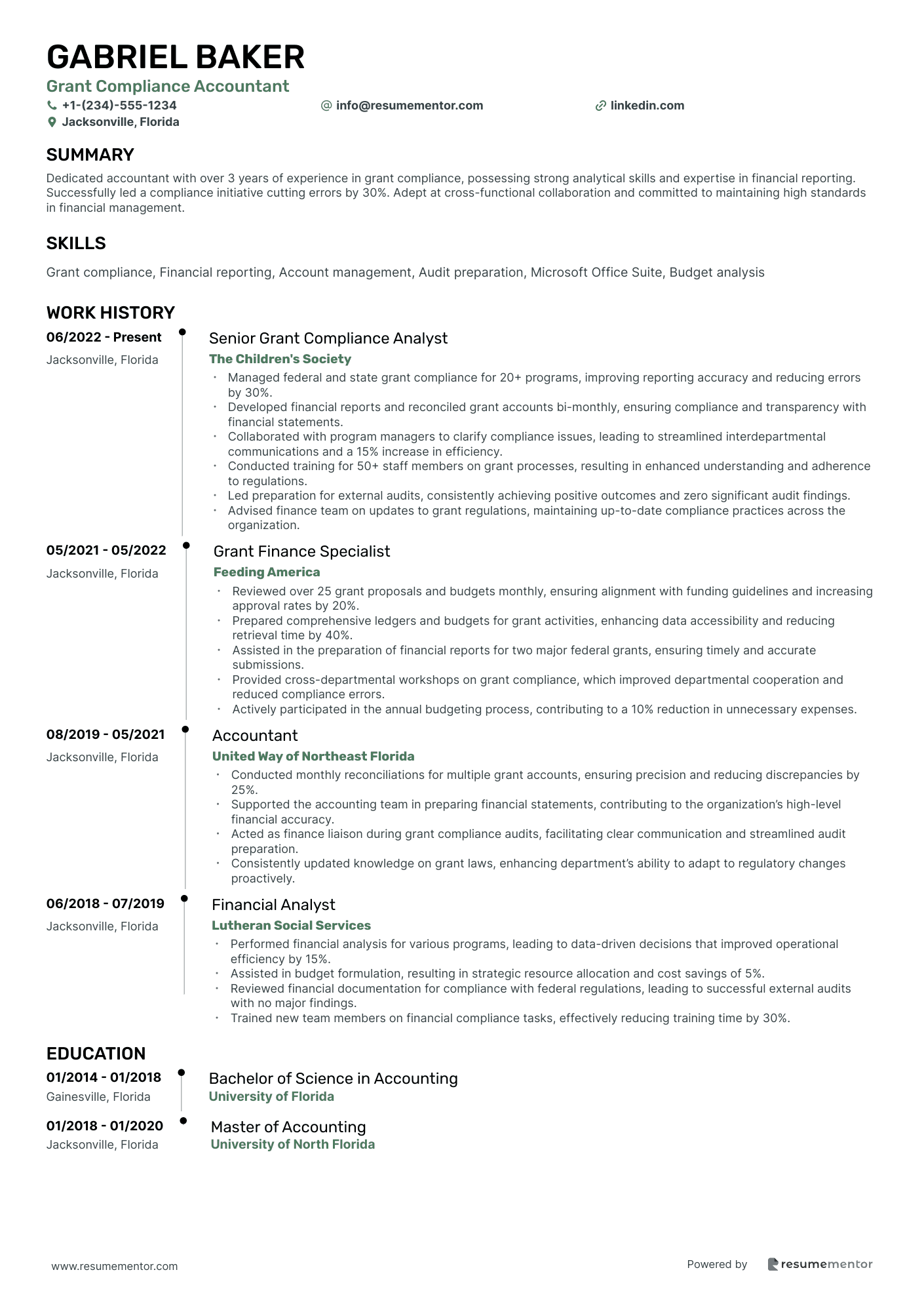 Grant Accountant Resume Example - Free to Edit ATS-Friendly PDF - 2025
