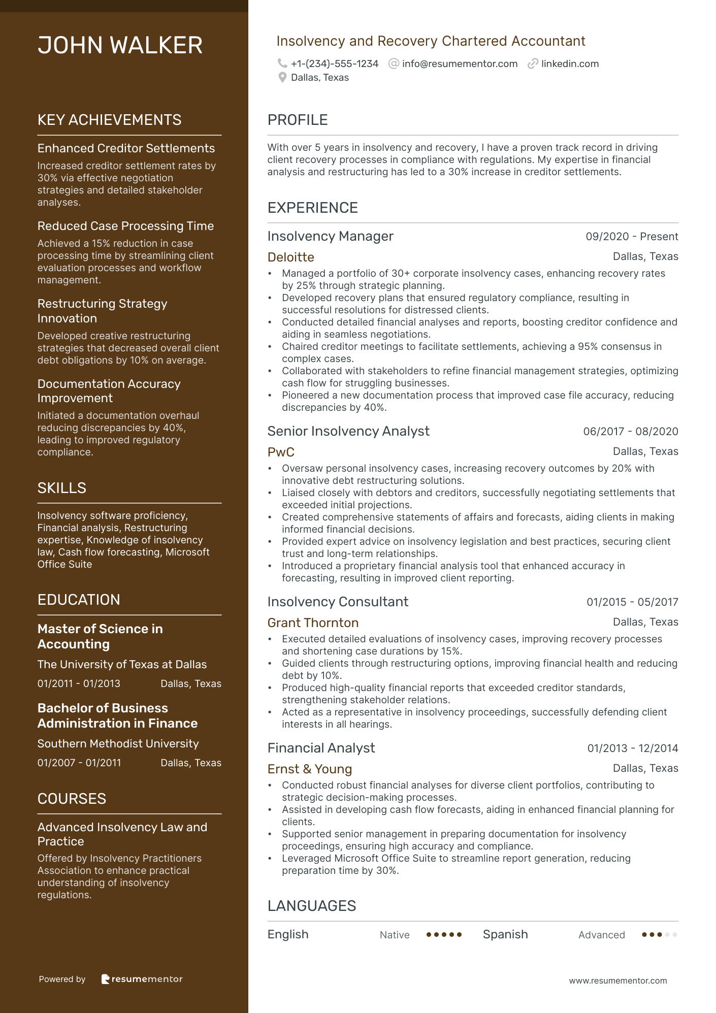 Chartered Accountant Resume Example - Free to Edit ATS-Friendly PDF - 2025