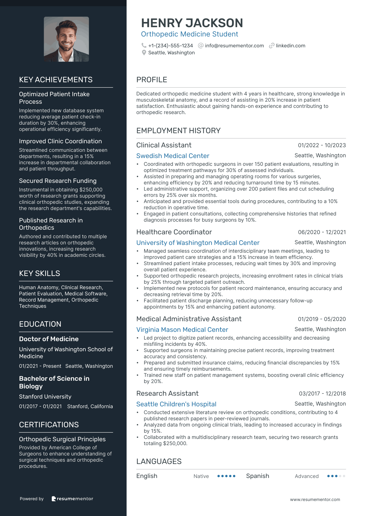 Medical Student Resume Example - Free to Edit ATS-Friendly PDF - 2025
