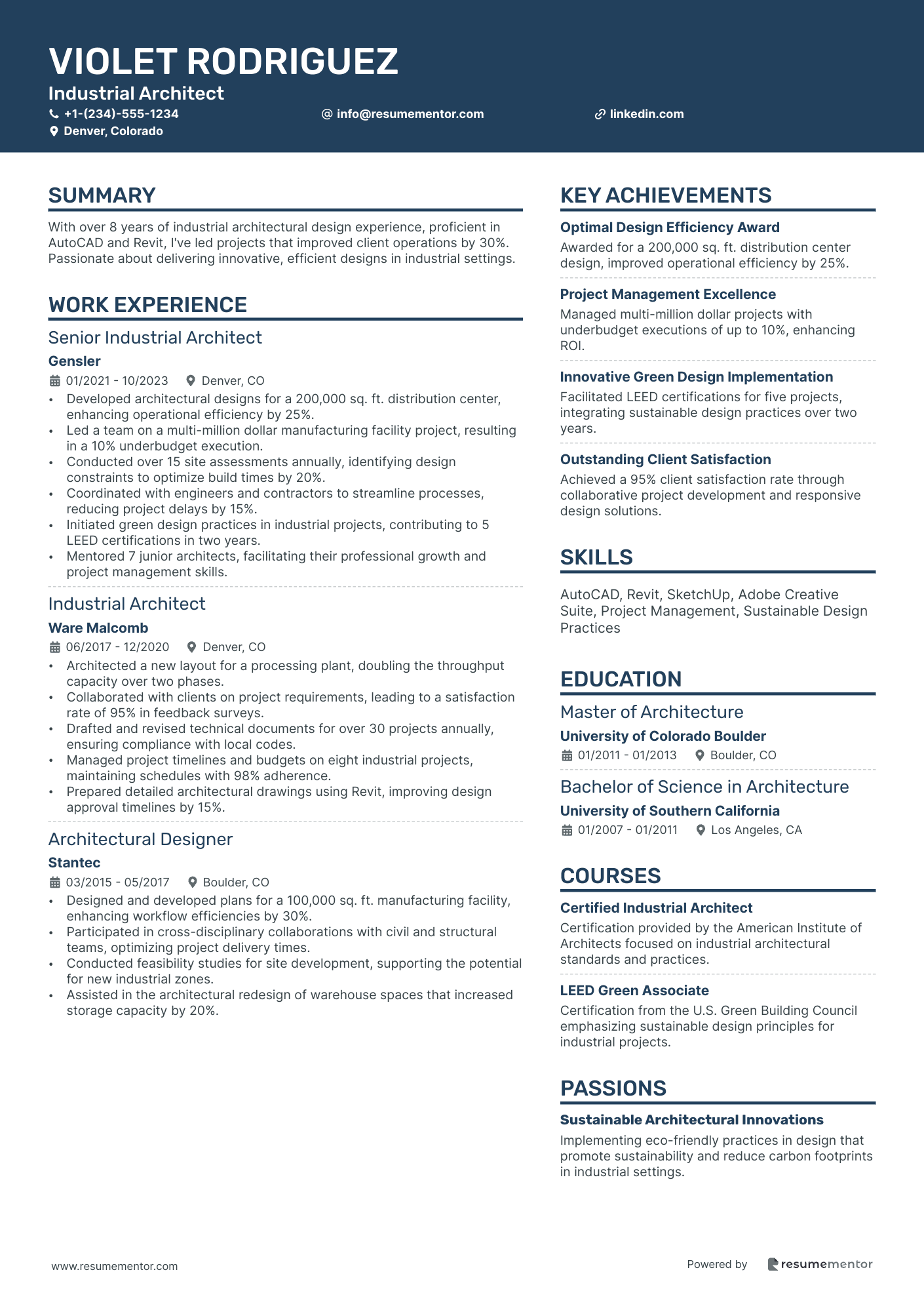Architect Resume Examples - Free to Edit ATS-Friendly PDF - 2025