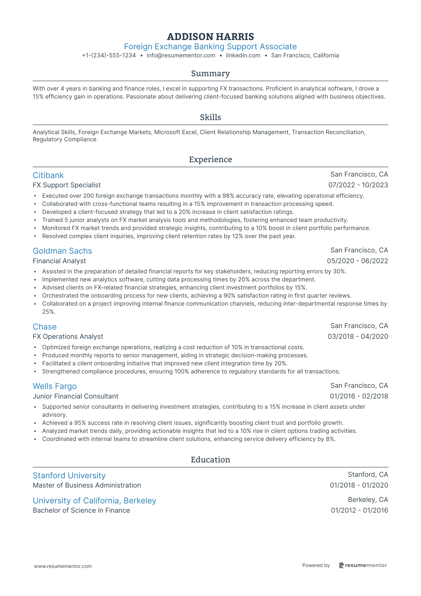 Banking Customer Service Resume Example - Free to Edit ATS-Friendly PDF ...
