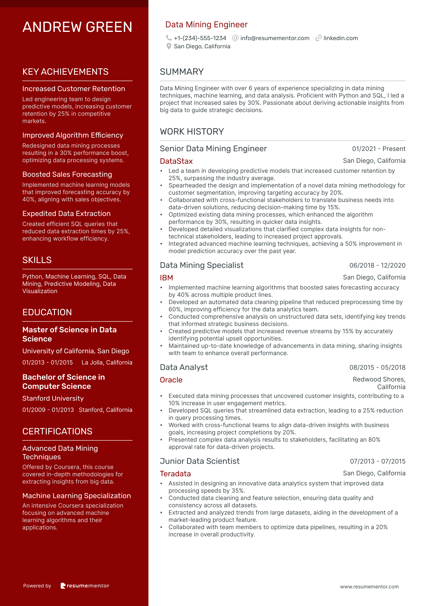 Database Engineer Resume Example - Free to Edit ATS-Friendly PDF - 2025