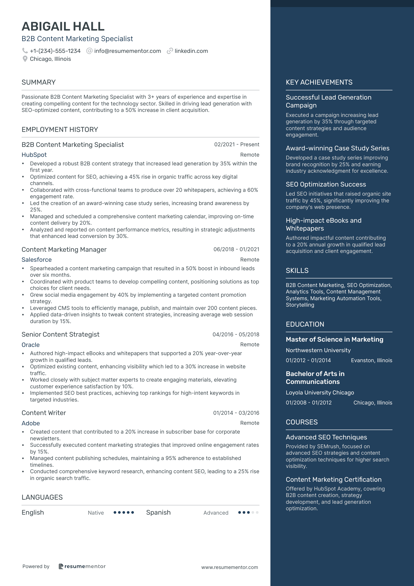 B2B Marketing Resume Example - Free to Edit ATS-Friendly PDF - 2025