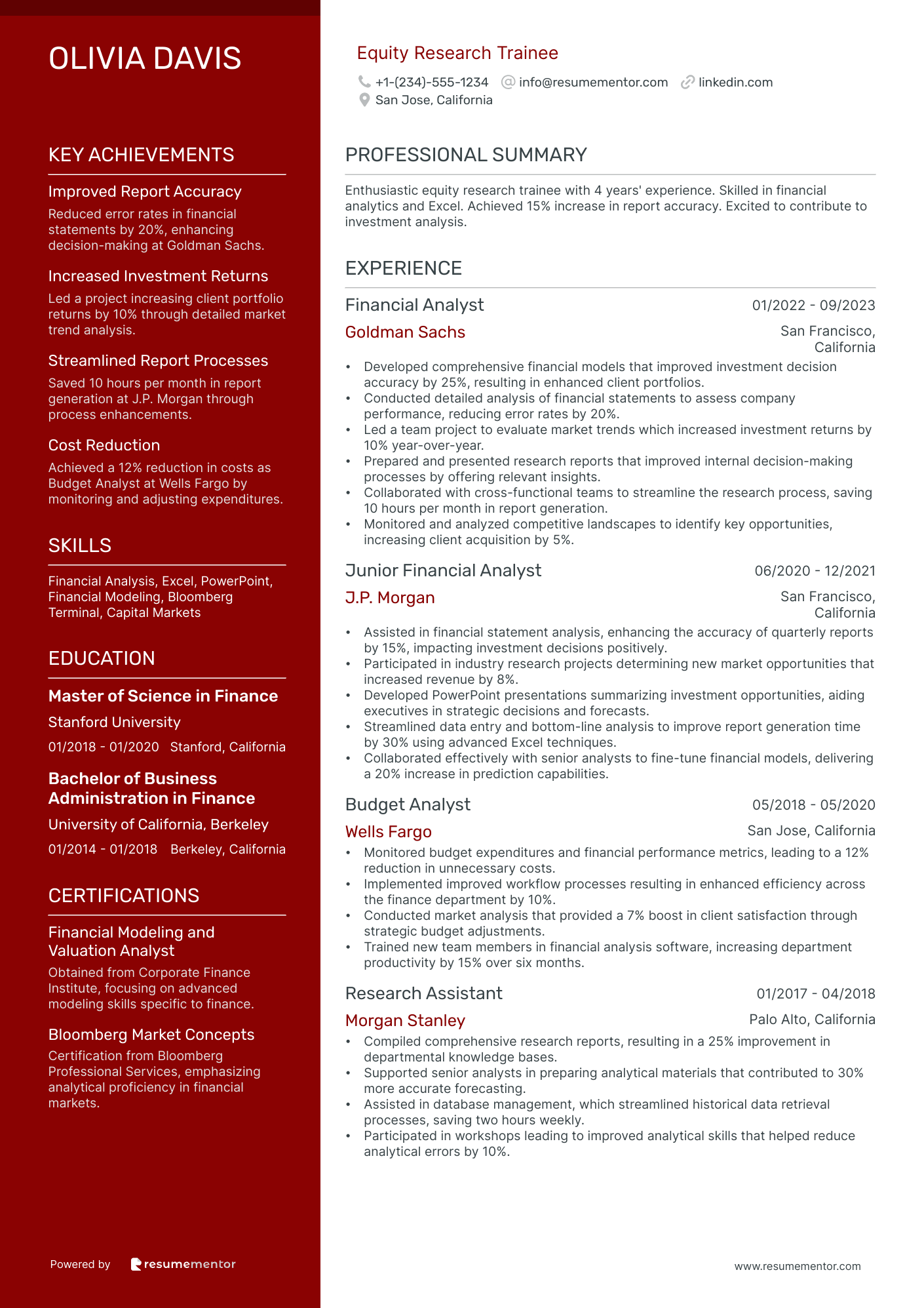 Finance Student Resume Example - Free to Edit ATS-Friendly PDF - 2025