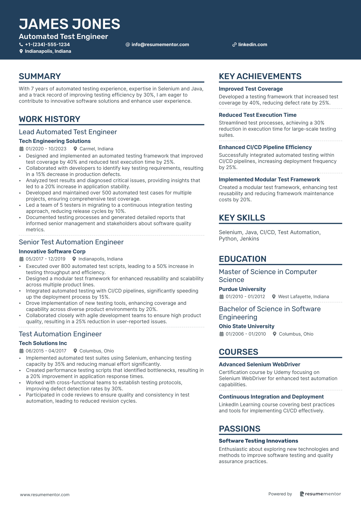 Automation Engineer Resume Example - Free to Edit ATS-Friendly PDF - 2025