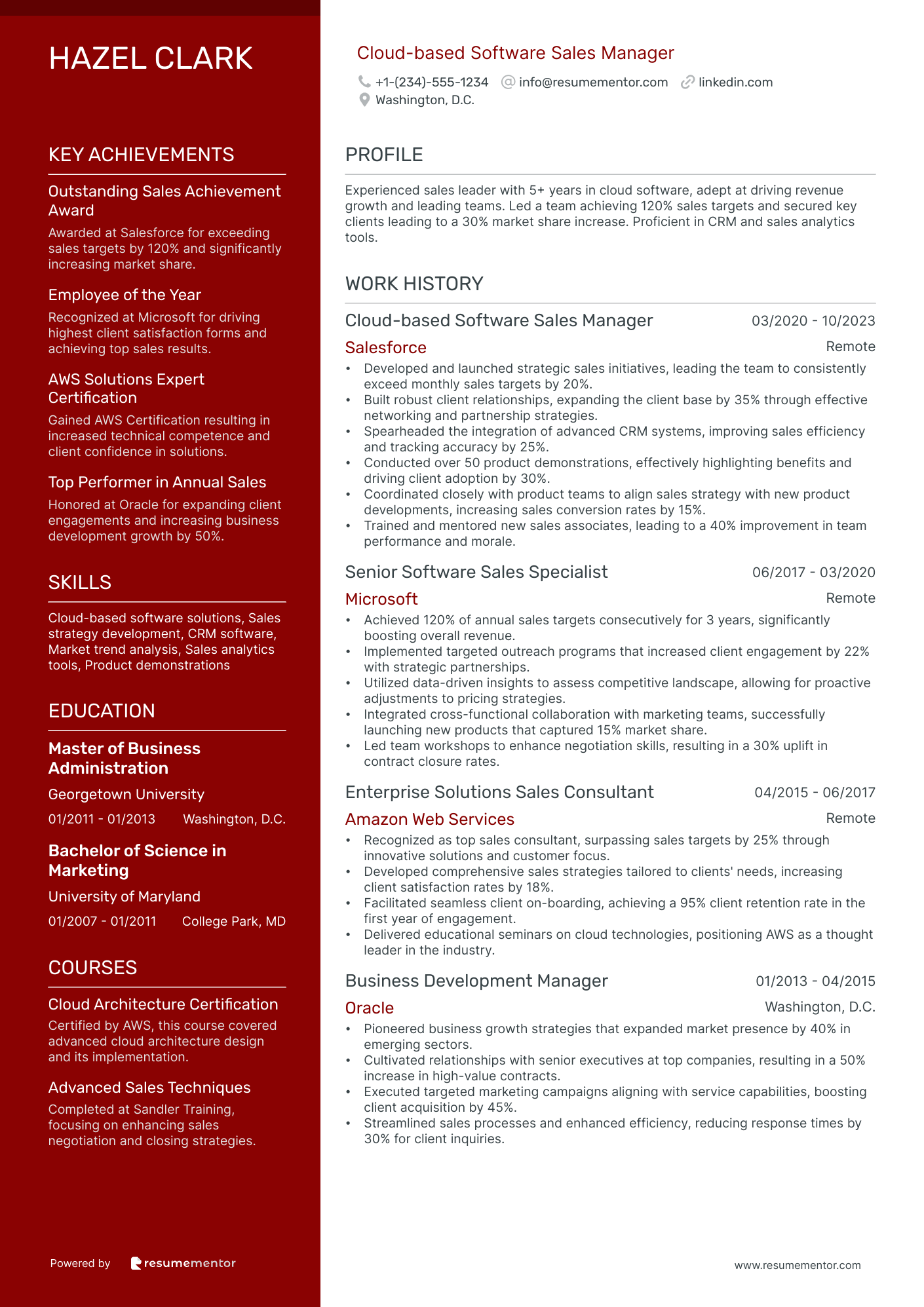 SaaS Sales Resume Example - Free to Edit ATS-Friendly PDF - 2025