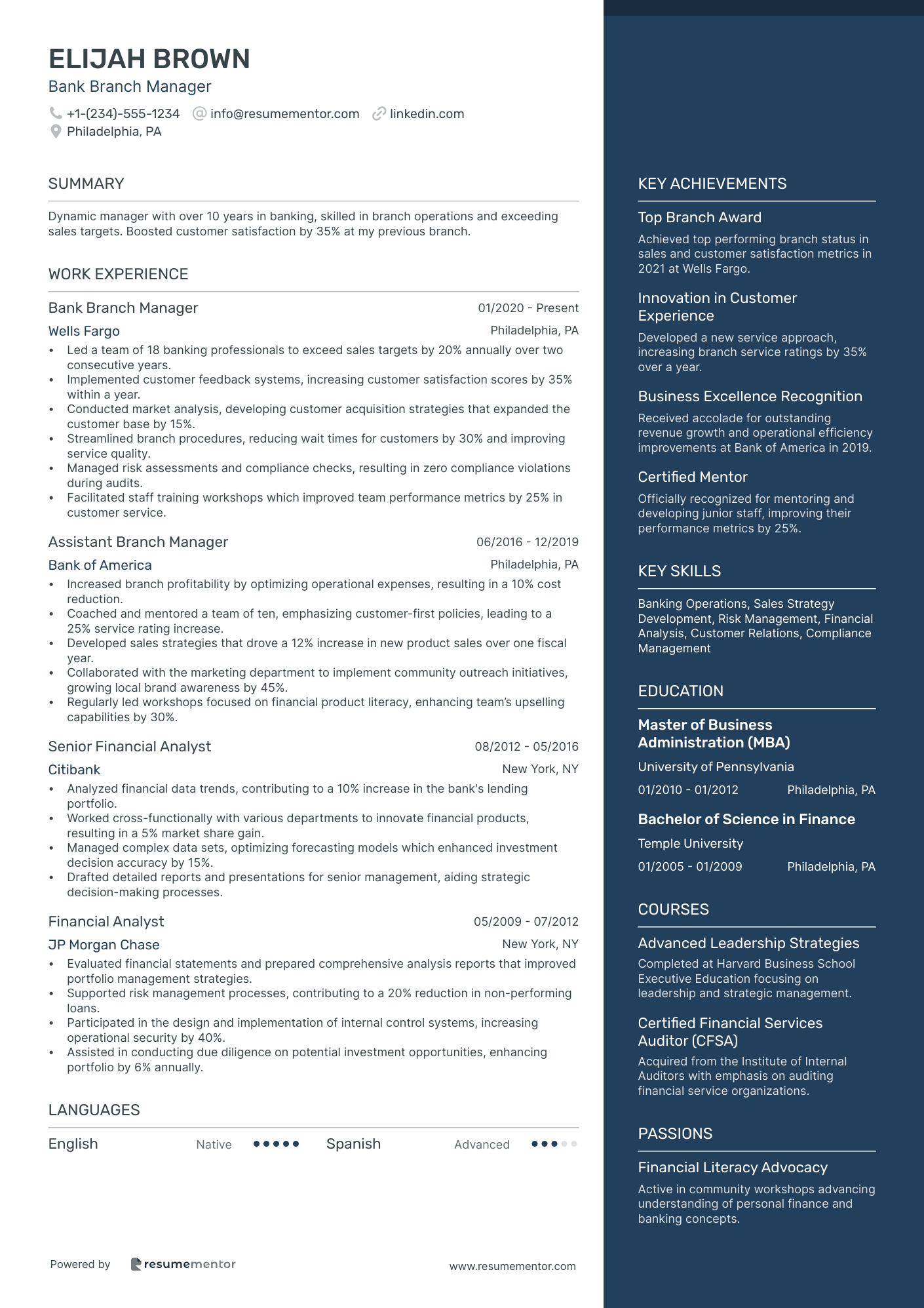 Branch Manager Resume Examples - Free to Edit ATS-Friendly PDF - 2025