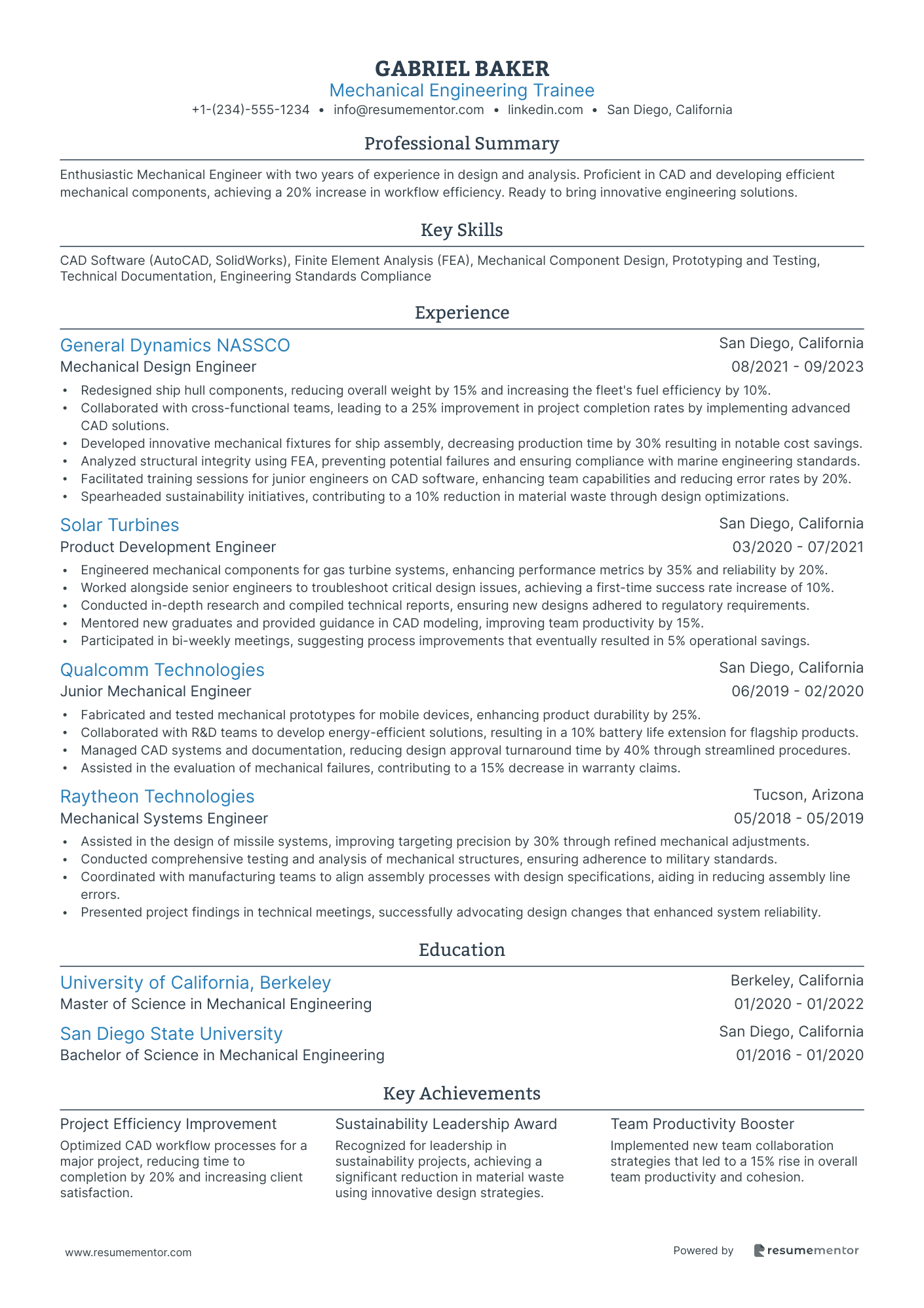 Engineer Student Resume Example - Free to Edit ATS-Friendly PDF - 2025