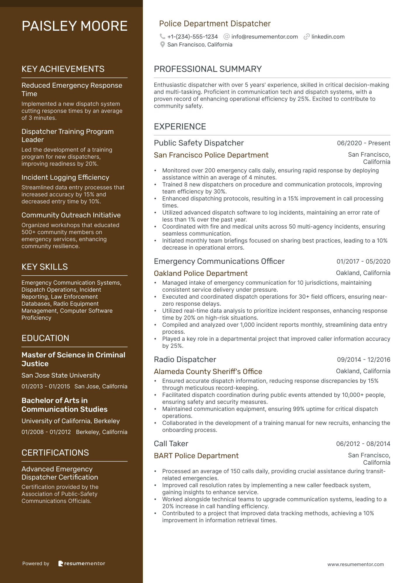 Dispatcher Resume Examples - Free to Edit ATS-Friendly PDF - 2025
