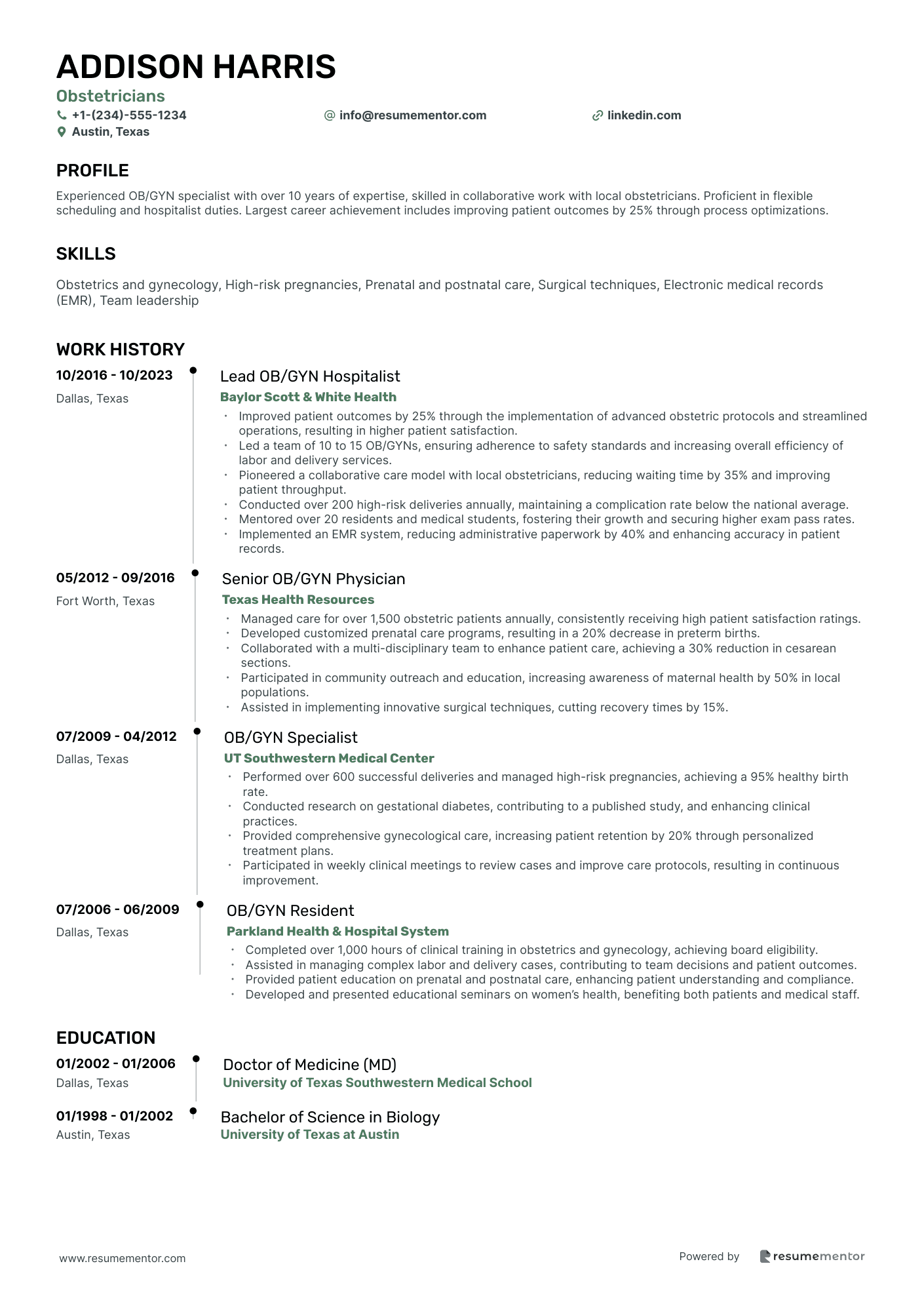 33 Doctor Resume Examples To Get You Hired in 2025