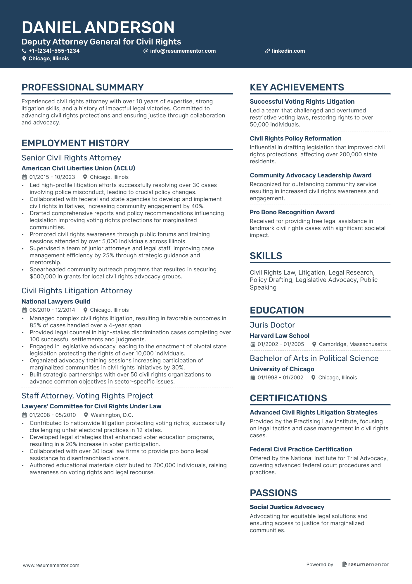 Deputy Attorney General Resume Example - Free to Edit ATS-Friendly PDF ...