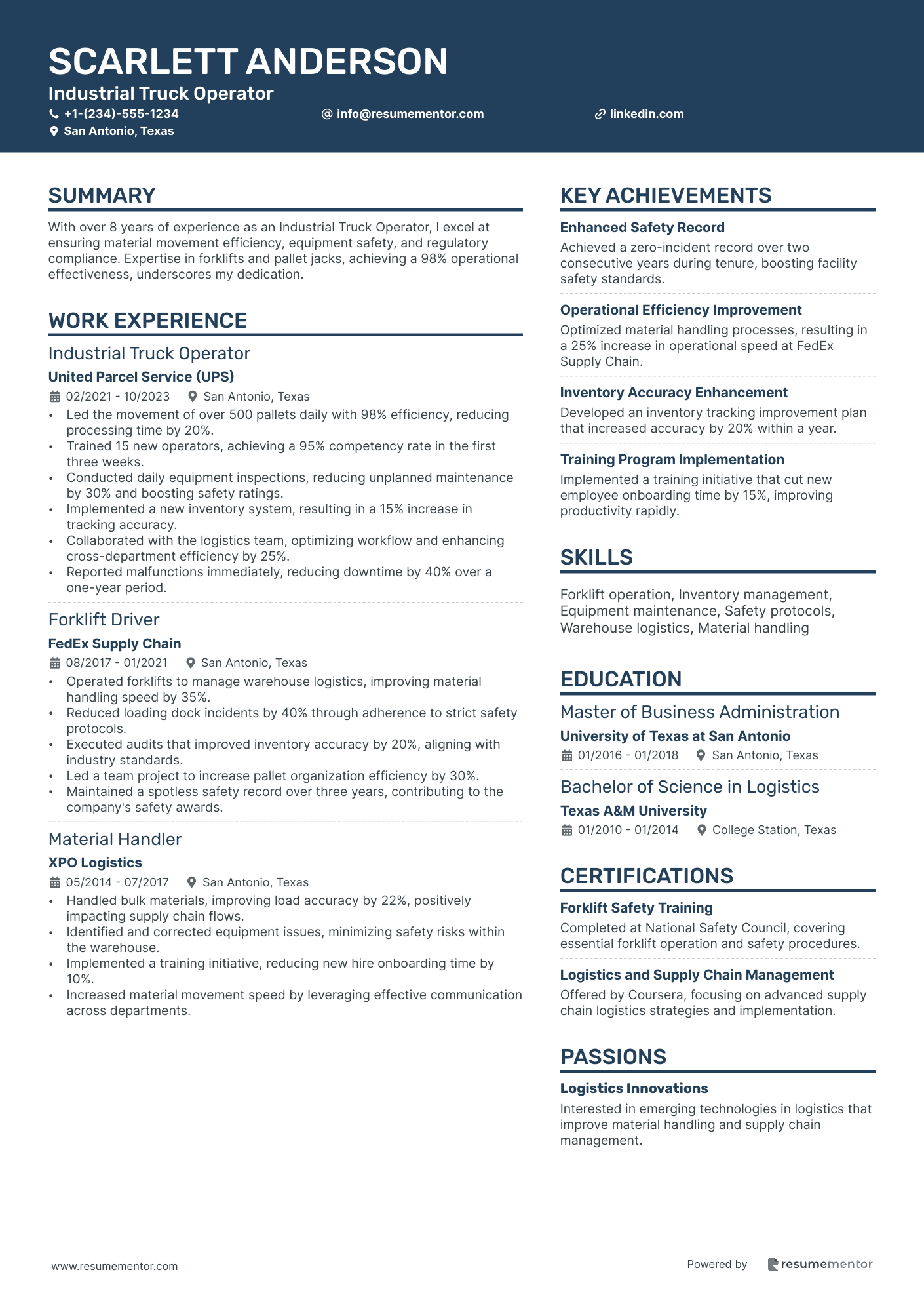 Truck Driver Resume Examples - Free to Edit ATS-Friendly PDF - 2025