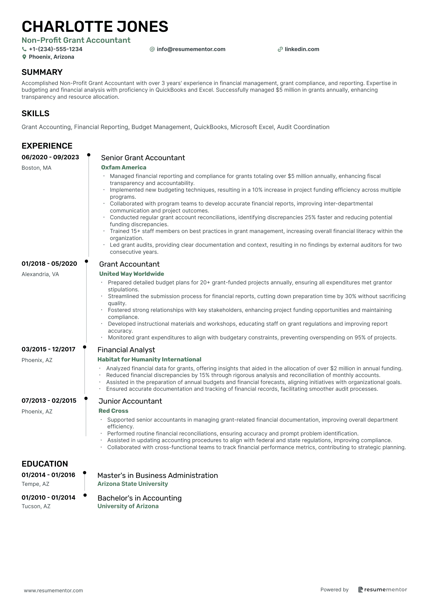 Grant Accountant Resume Example - Free to Edit ATS-Friendly PDF - 2025