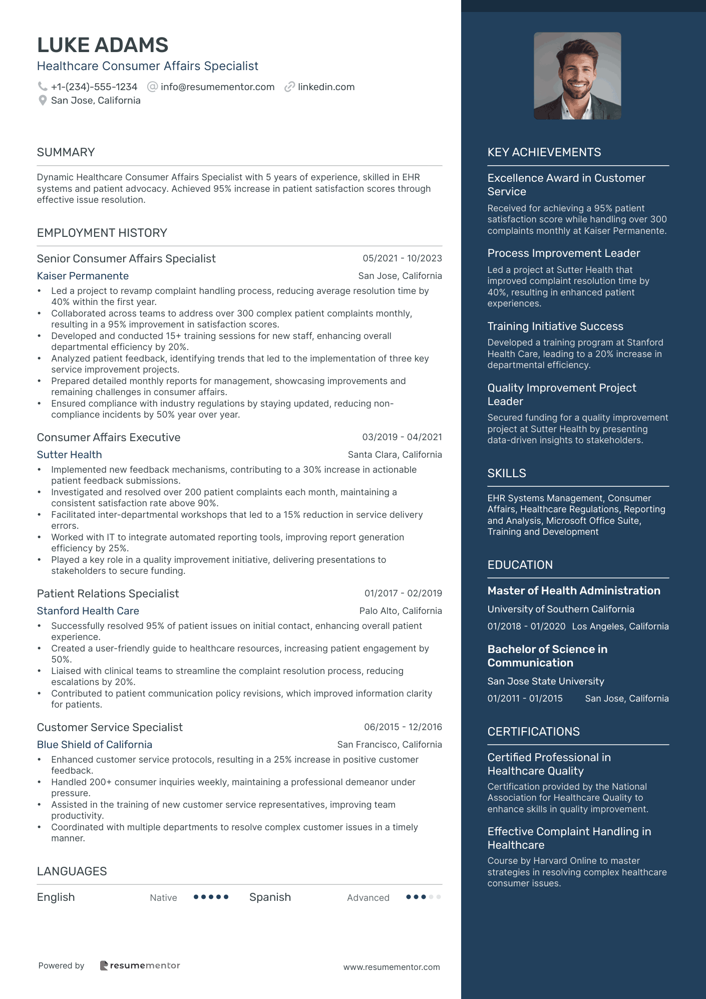 Consumer Affairs Specialist Resume Examples - Free to Edit ATS-Friendly ...